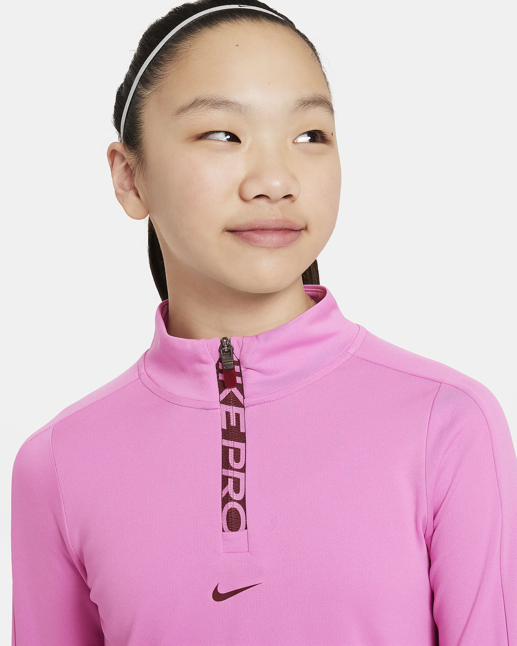 Nike Pro Girls' Dri-FIT Long-Sleeve 1/2-Zip Top. Nike UK