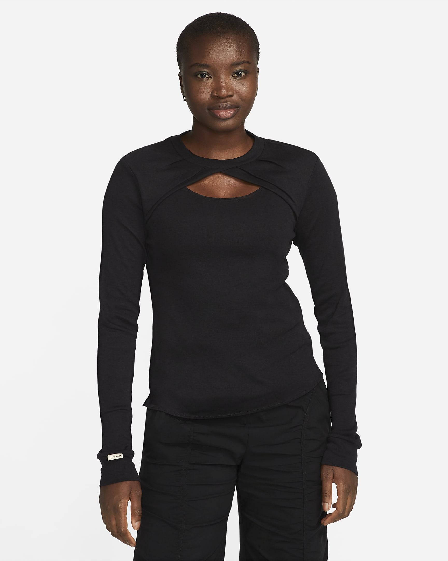 Nike Sportswear Women's Cut-Out Long-Sleeve Top. Nike AE
