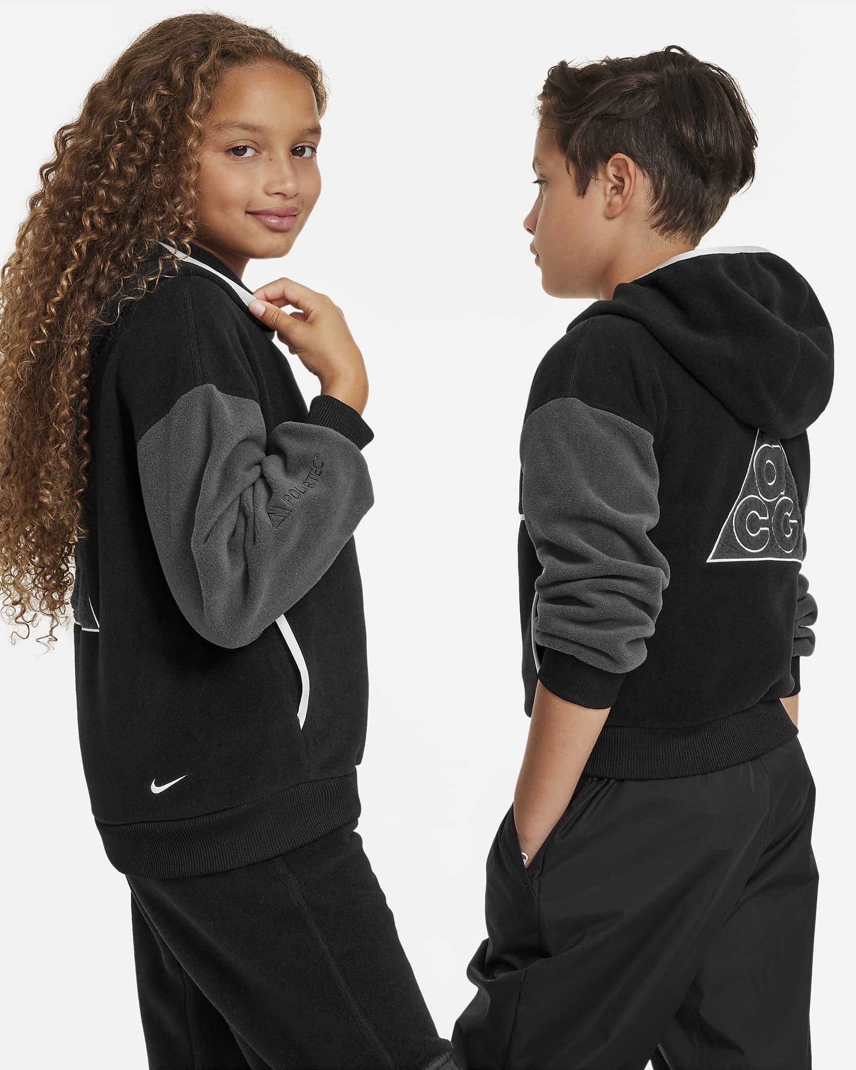 Nike ACG Icon Fleece Polartec® 'Wolf Tree' Older Kids' Oversized Hoodie ...