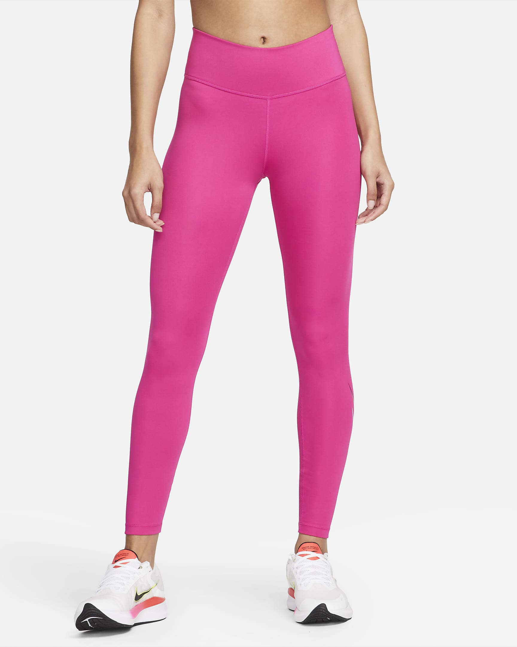 Nike Swoosh Run Womens 7 8 Mid Rise Graphic Running Leggings Nike Be