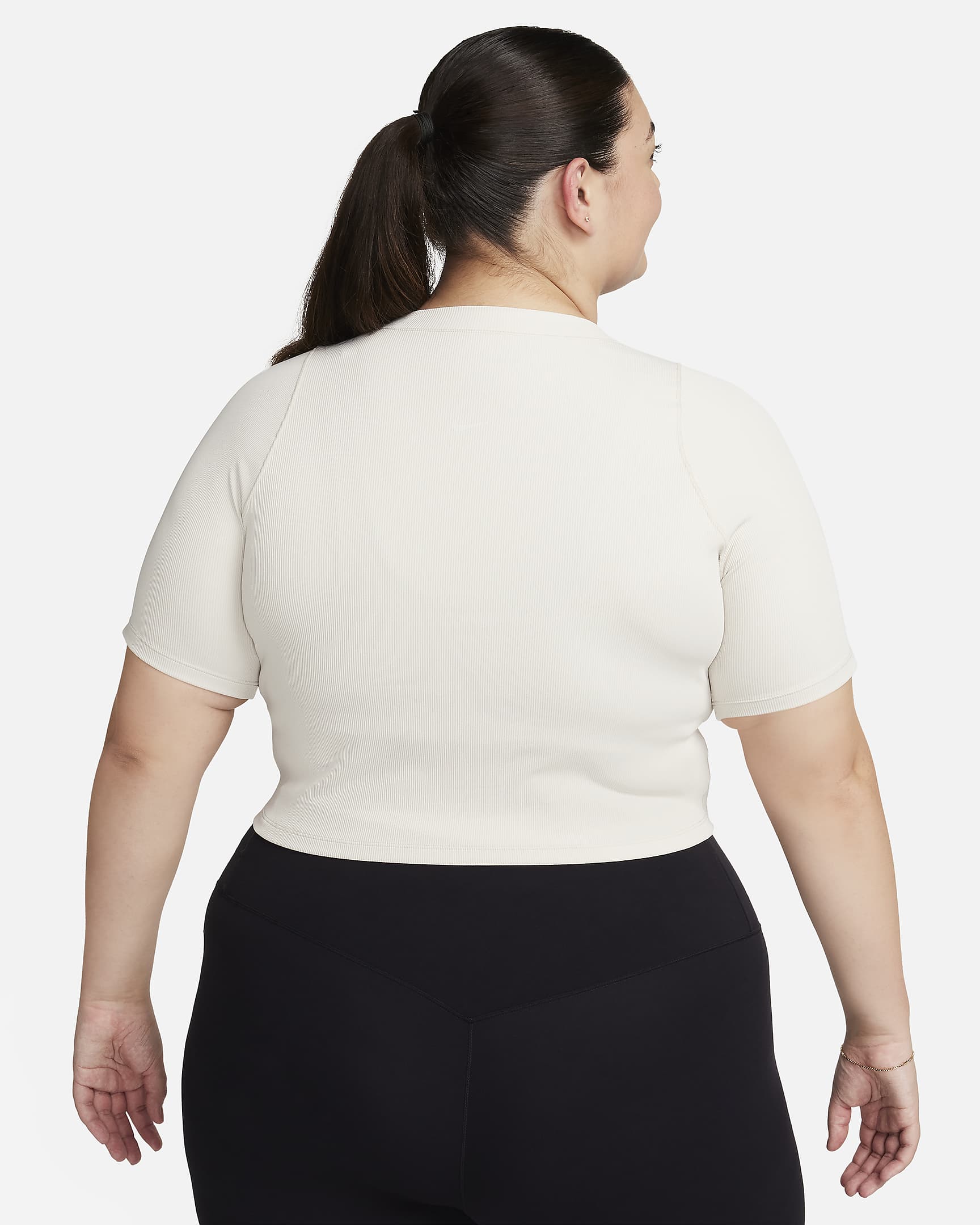 Nike Zenvy Rib Women's Dri-FIT Short-Sleeve Cropped Top (Plus Size ...