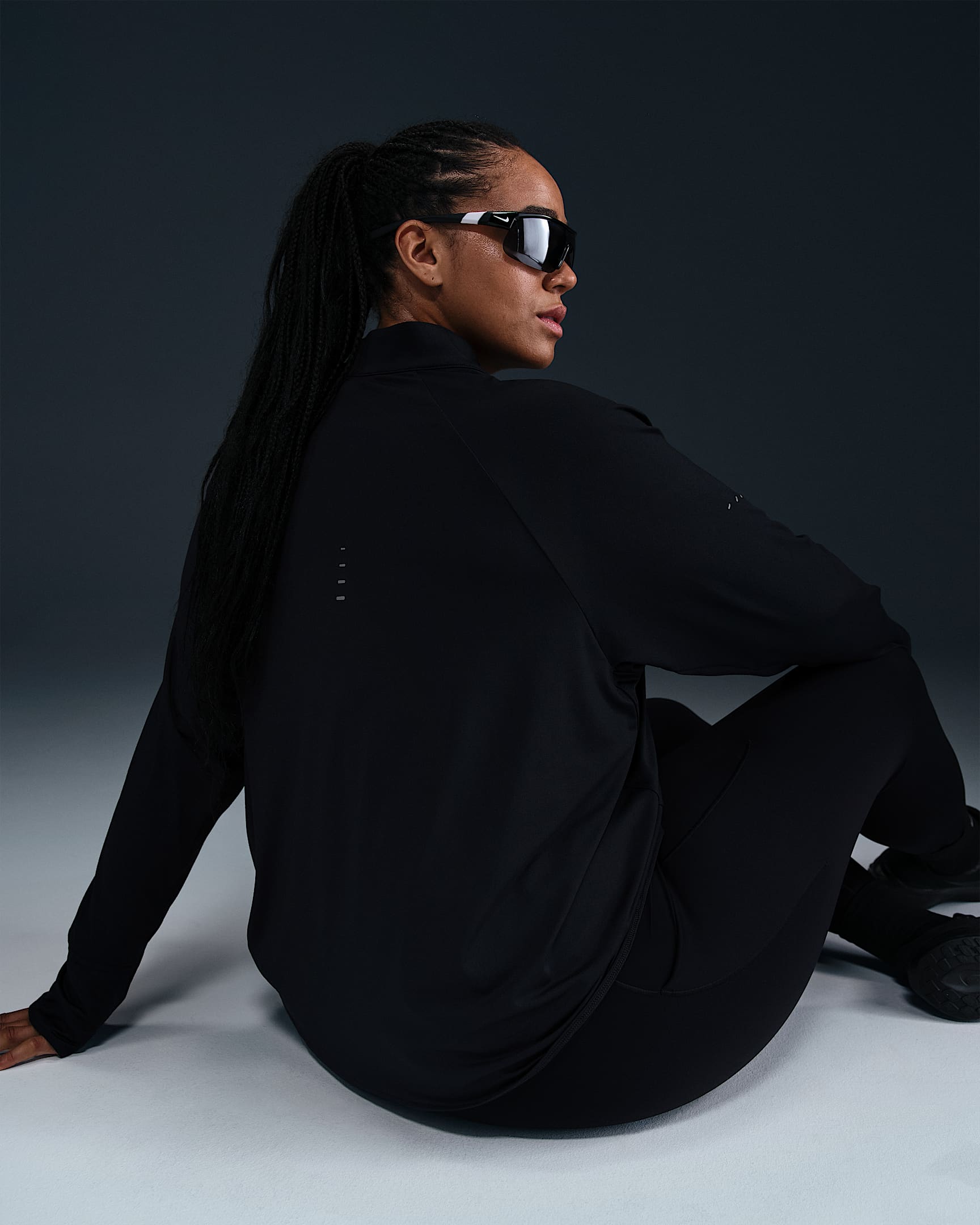 Nike Swift Women's Dri-FIT UV 1/4-Zip Running Top (Plus Size). Nike IL