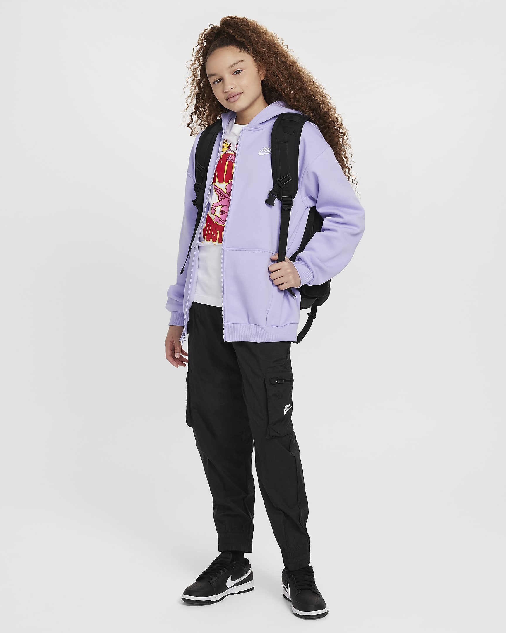 Nike Sportswear Club Fleece Older Kids' (Girls') Oversized Full-Zip ...