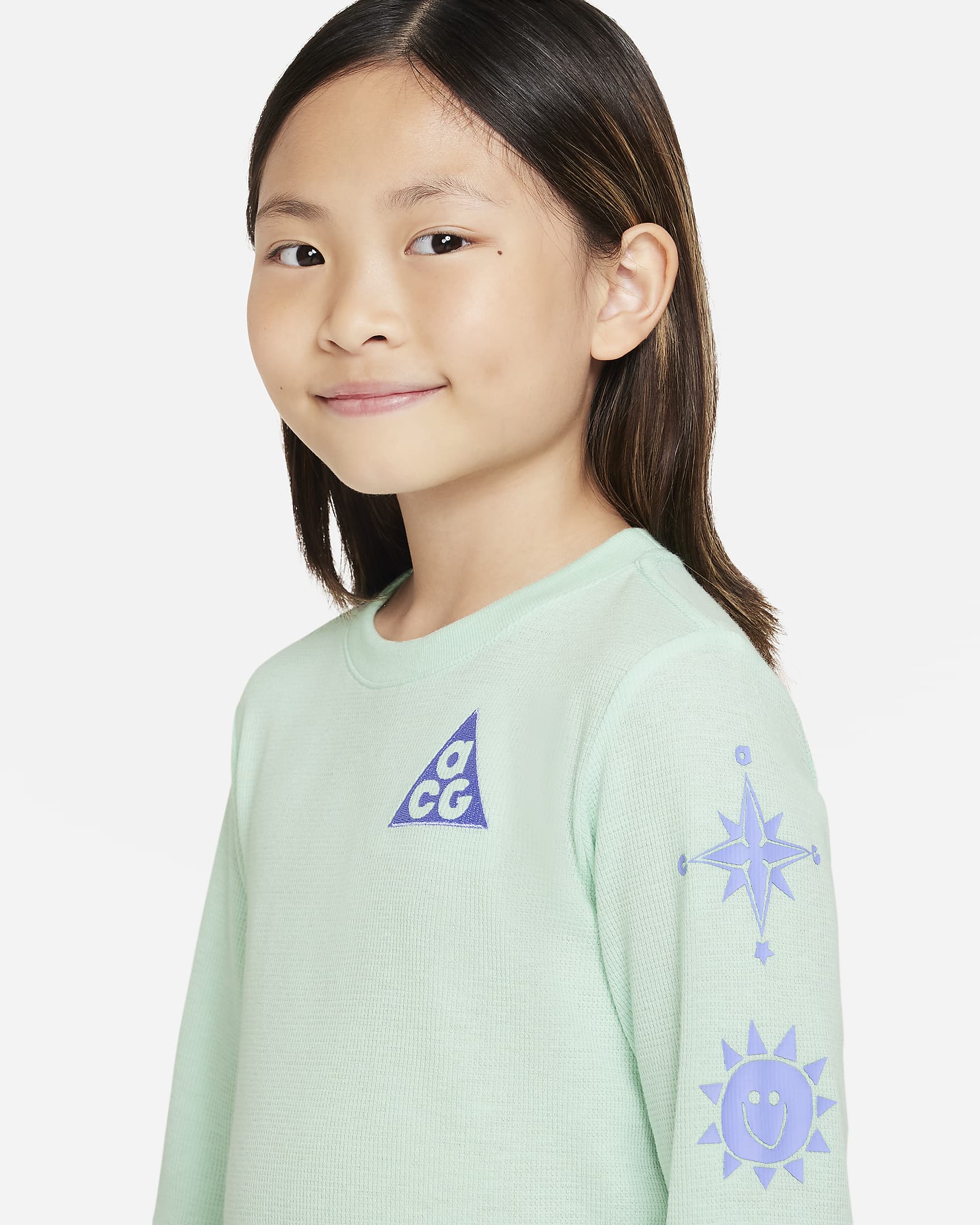 Playera de manga larga para niños talla pequeña Nike ACG Dri-FIT Long Sleeve Waffle Thermal Tee ...