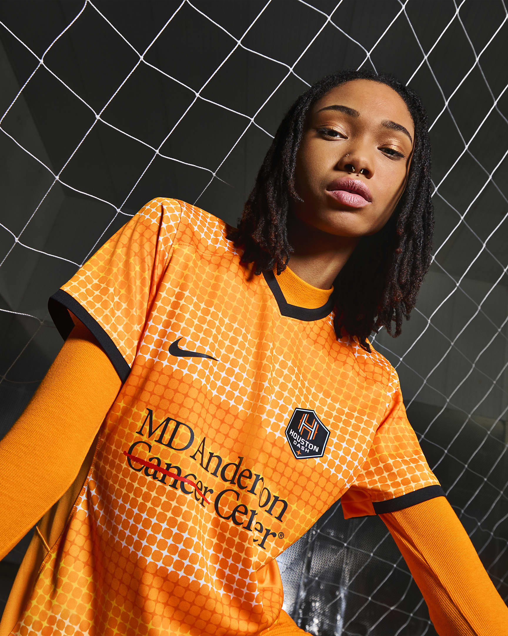 Jersey Nike Dri-FIT de la NWSL tipo réplica para mujer Houston Dash 2024 Stadium Primary. Nike.com