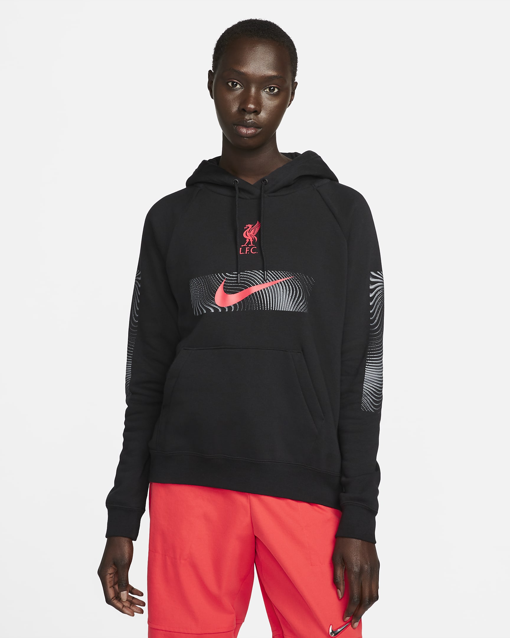 Liverpool F.C. Away Women's Fleece Pullover Hoodie. Nike AE