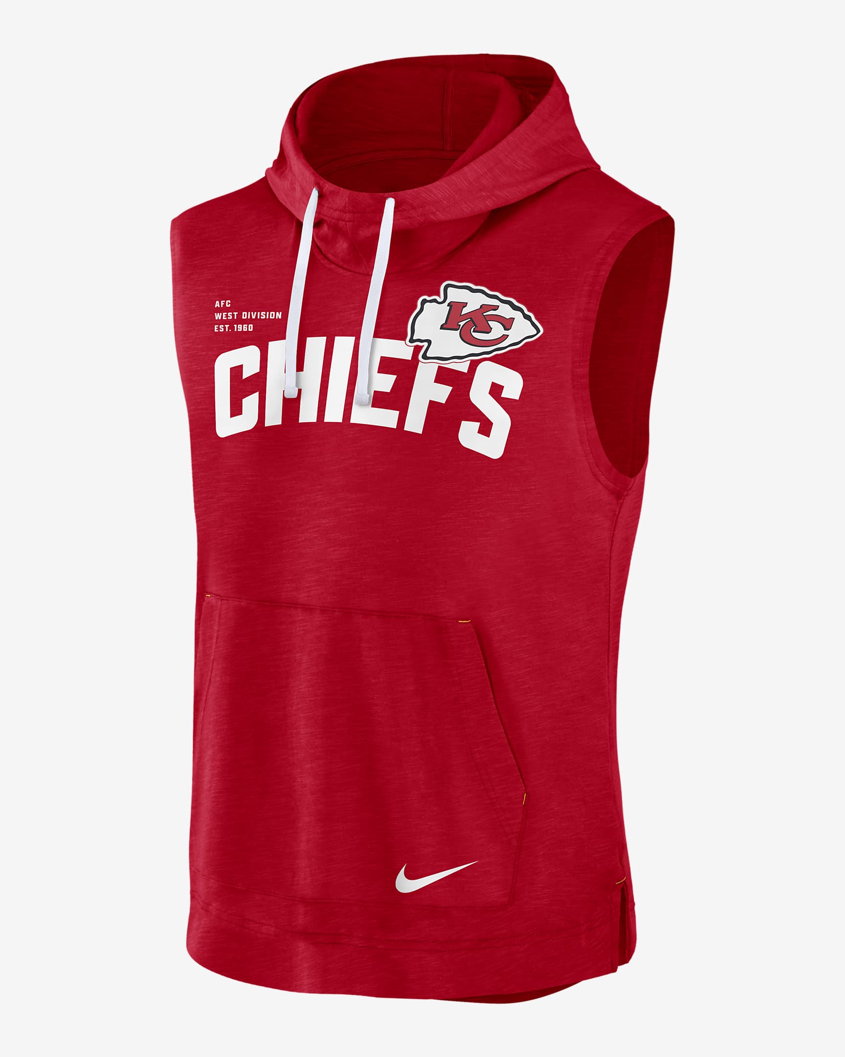 Sudadera con gorro sin cierre sin mangas para hombre Nike Athletic (NFL Kansas City Chiefs ...