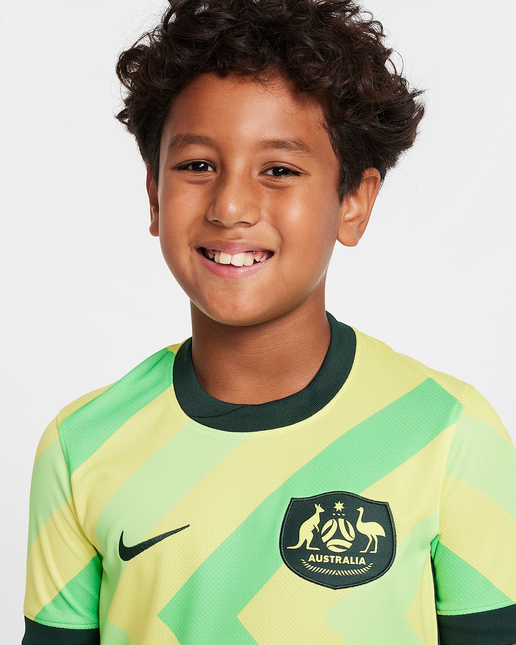 Australien 2025/26 Stadium Home Nike Dri-FIT Replika-Fußballtrikot (ältere Kinder). Nike AT