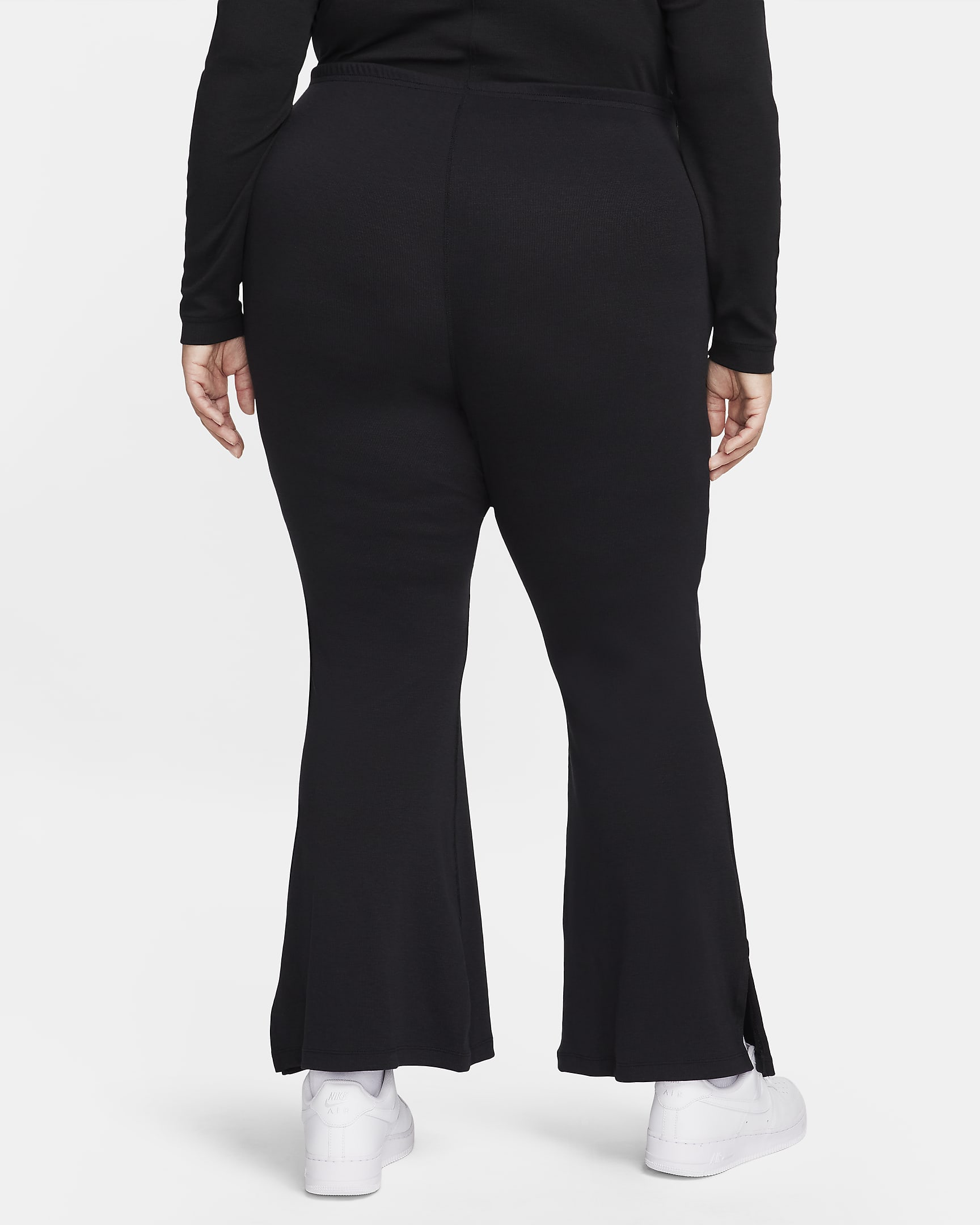 Nike Sportswear Chill Knit Womens Tight Mini Rib Flared Leggings Plus