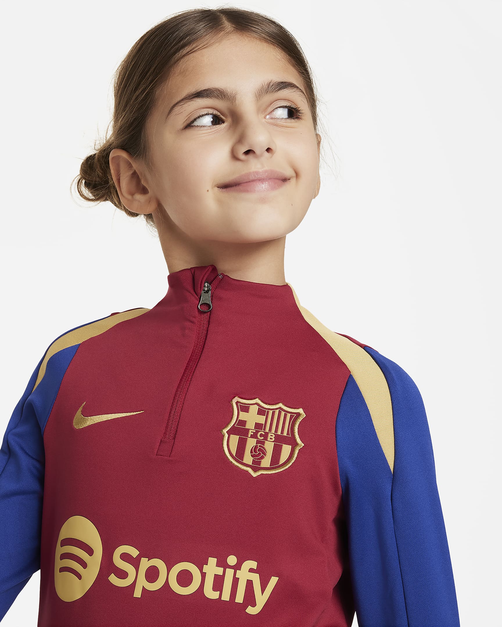 F.C. Barcelona Strike Older Kids' Nike Dri-FIT Football Drill Top. Nike LU