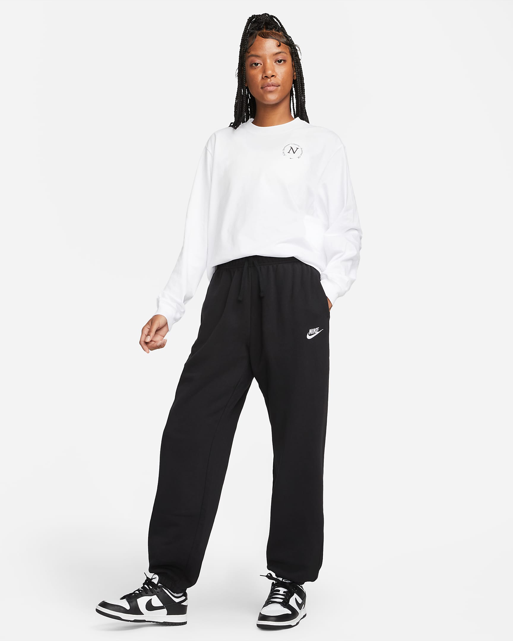 Nike Sportswear Club Fleece Womens Mid Rise Oversized Sweatpants Nike Jp