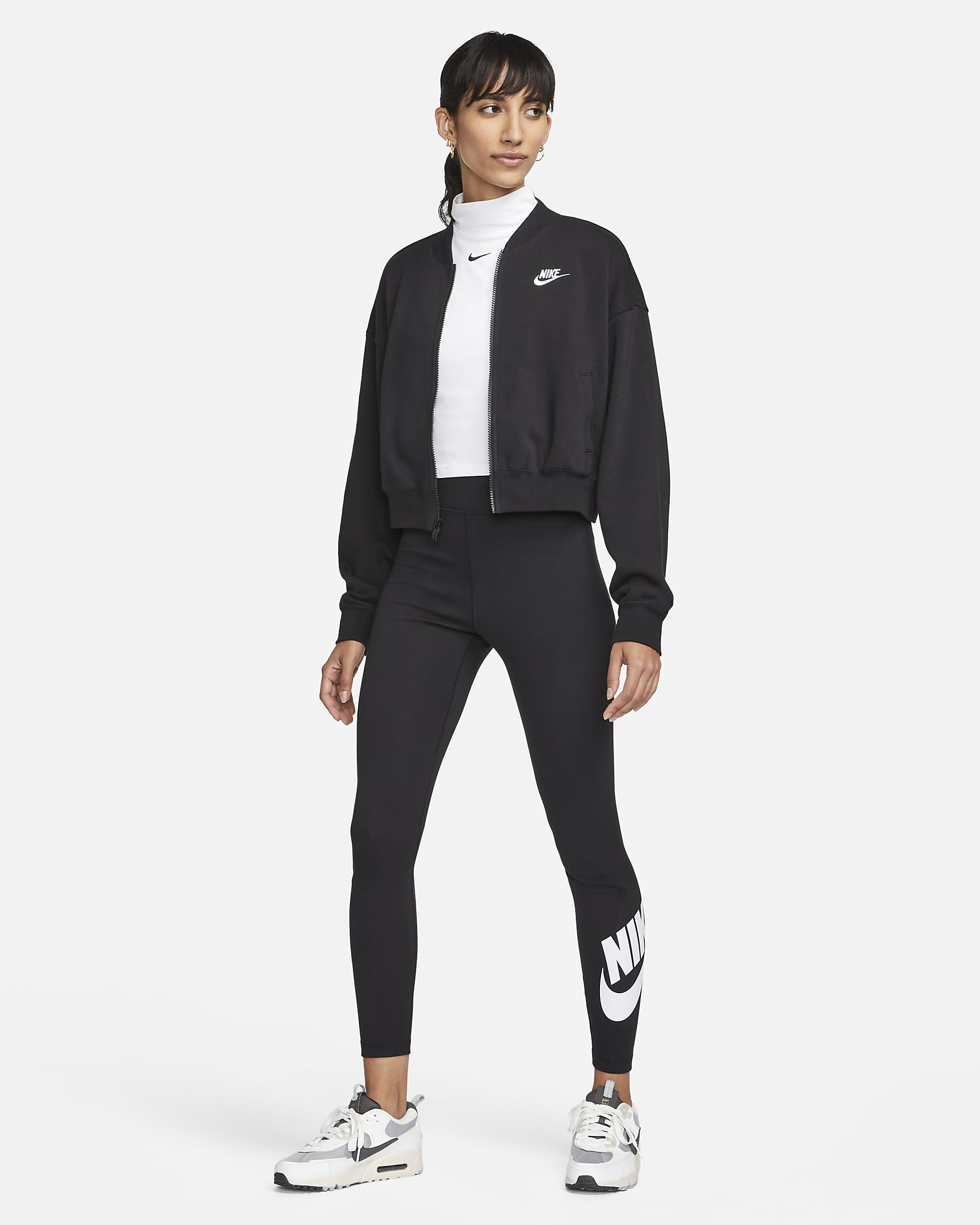Nike Sportswear Club Fleece Women's Oversized Cropped Full-Zip Jacket ...