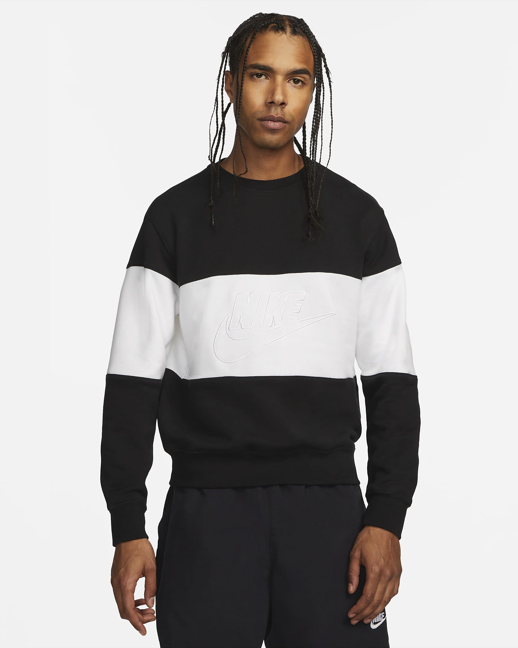 Nike Club Men's French Terry Colour-Blocked Crew. Nike NL