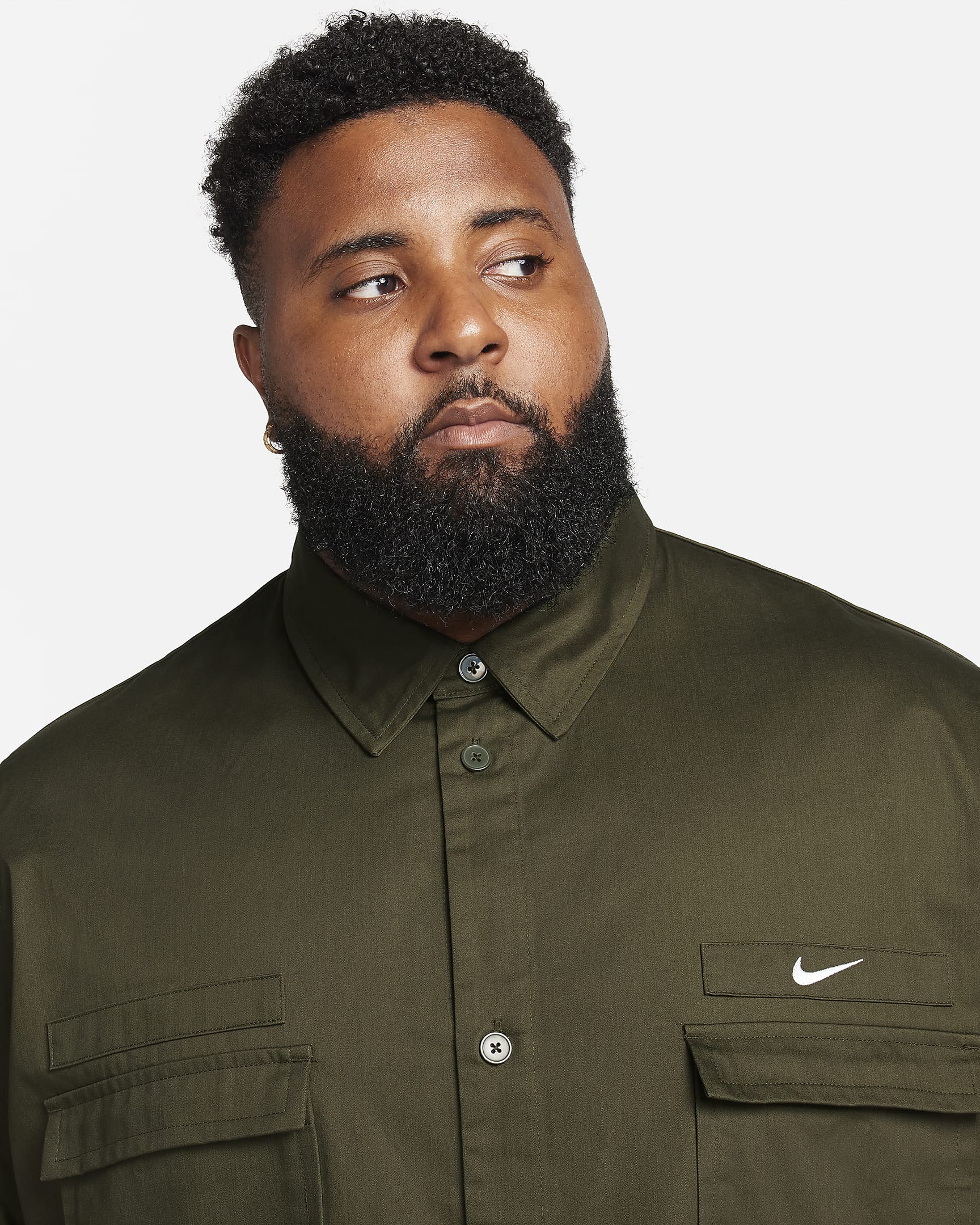 Nike Life Men's Woven Military Short-Sleeve Button-Down Shirt. Nike UK