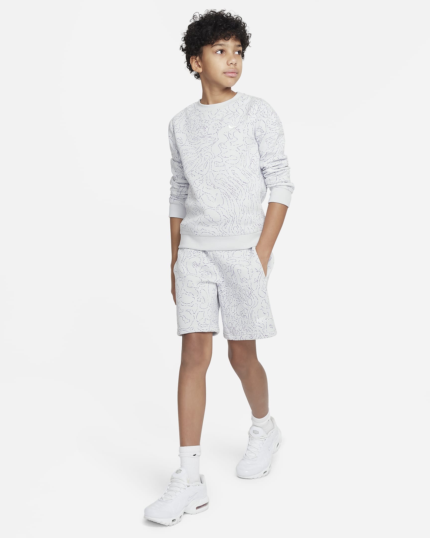 Nike Sportswear Club Fleece Older Kids' (Boys') Printed Shorts. Nike ID