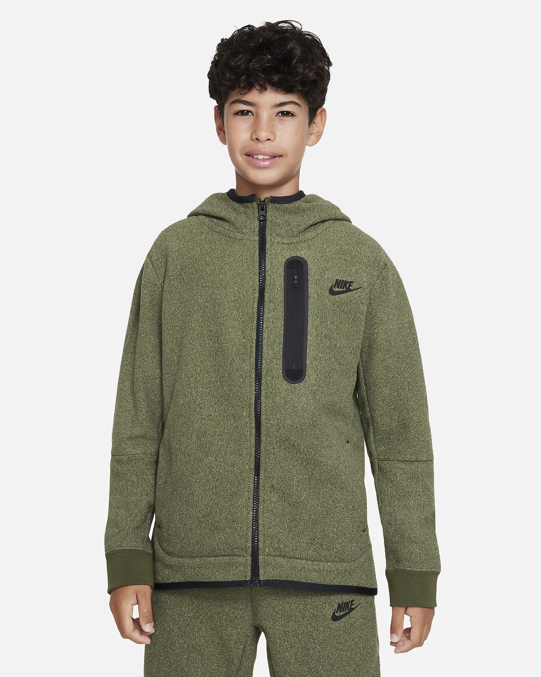 Nike Sportswear Tech Fleece Older Kids' (Boys') Winterized Full-Zip Hoodie. Nike CZ