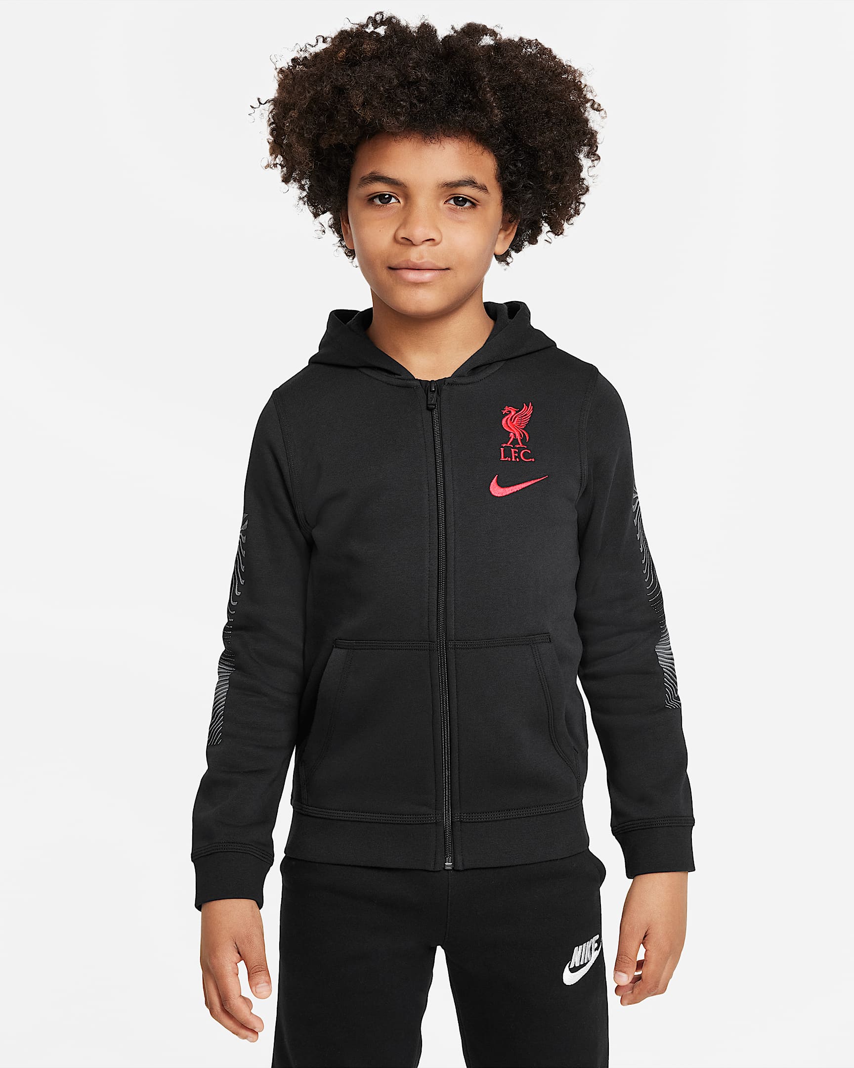 Liverpool F.C. Away Club Fleece Older Kids' Full-Zip Hoodie. Nike AE