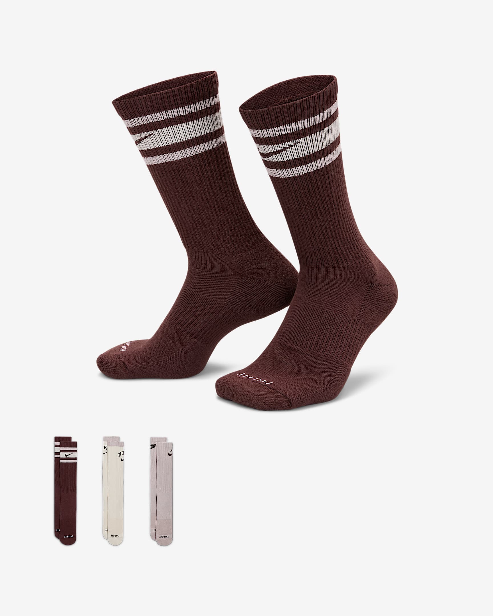 Nike Everyday Plus Cushioned Crew Socks (3 Pairs). Nike AU