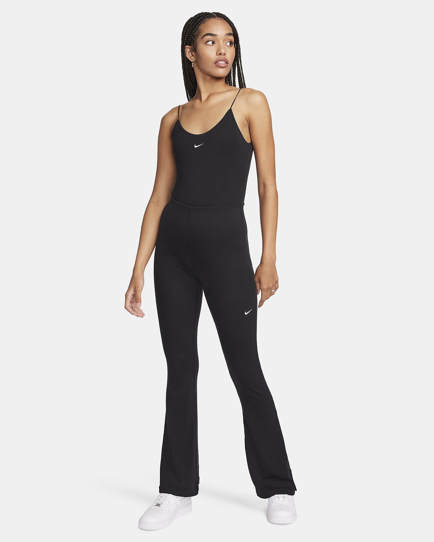Nike Sportswear Chill Knit Womens Tight Mini Rib Flared Leggings Nike Dk