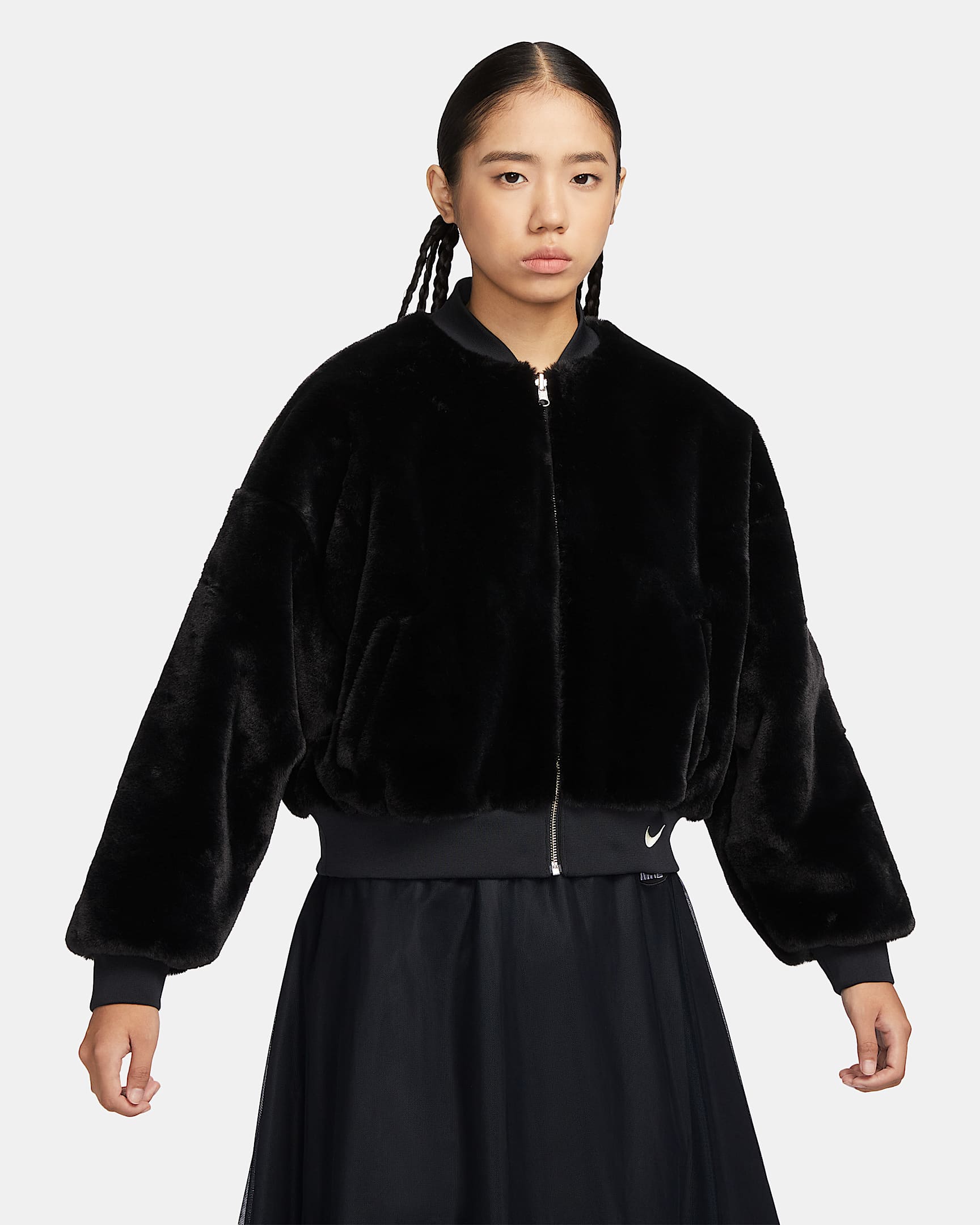Nike Sportswear Women's Reversible Faux Fur Bomber Jacket. Nike IN