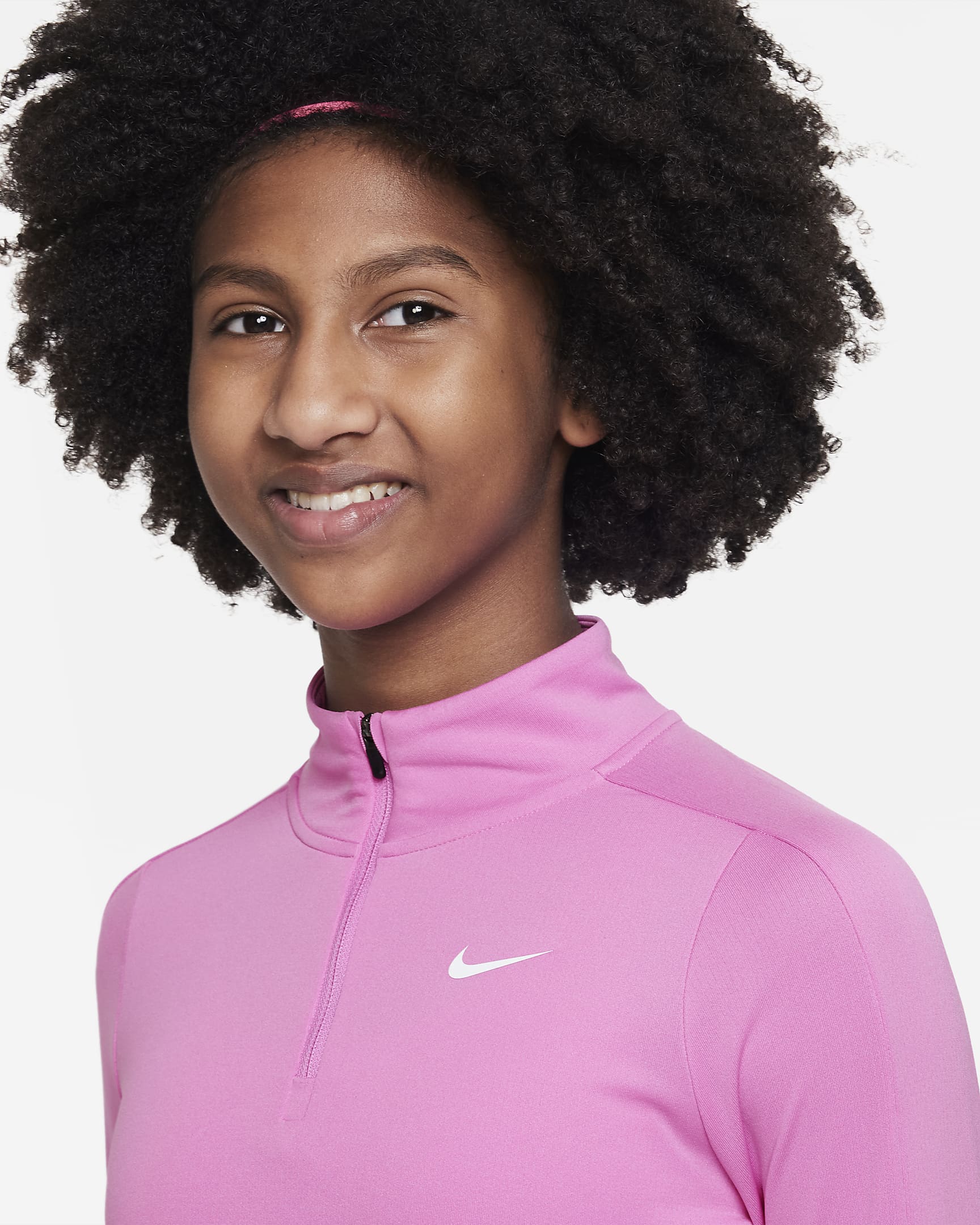 Nike Dri-FIT Older Kids' (Girls') Long-Sleeve 1/2-Zip Top. Nike LU