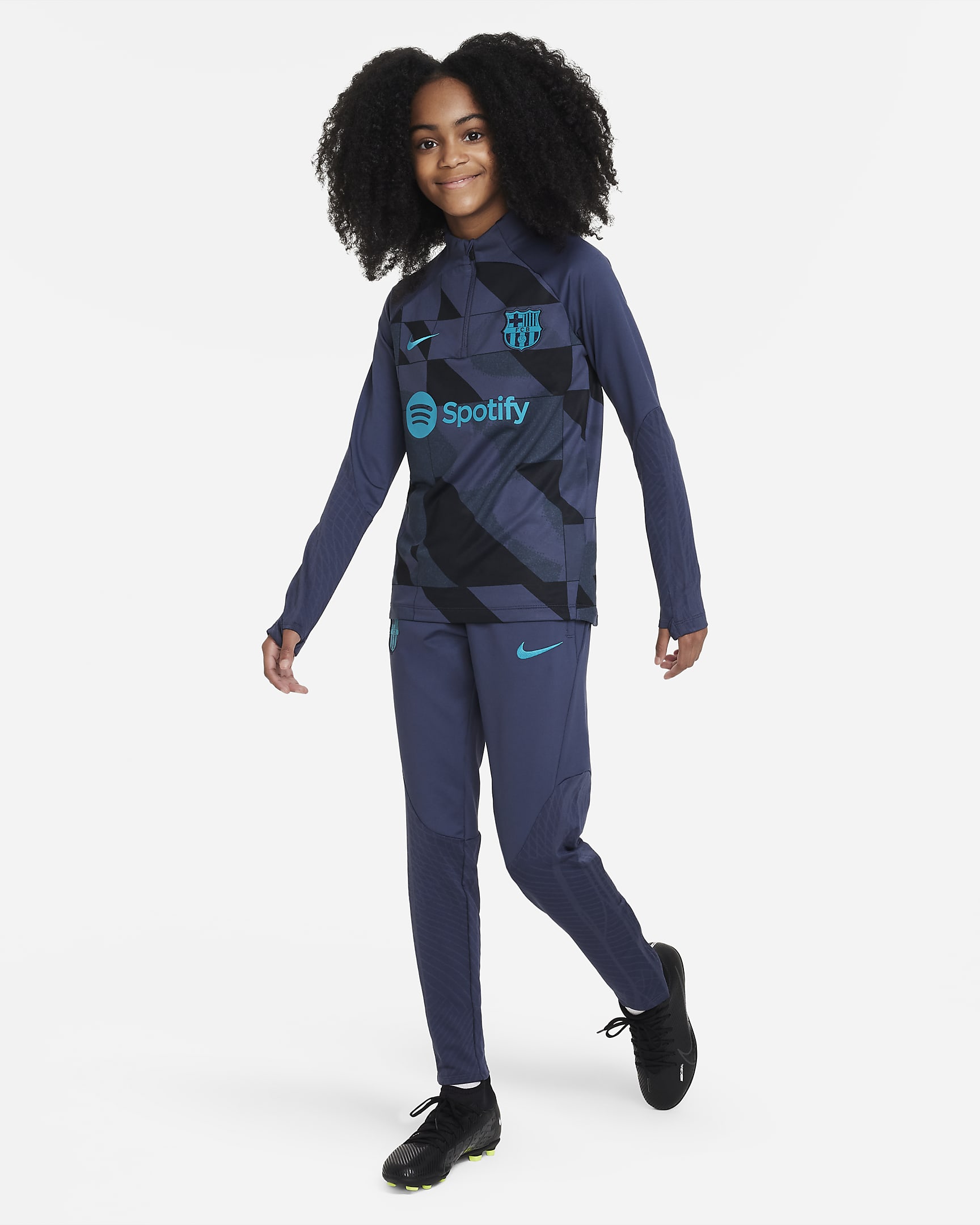 F.C. Barcelona Strike Third Older Kids' Nike Dri-FIT Football Pre-Match ...