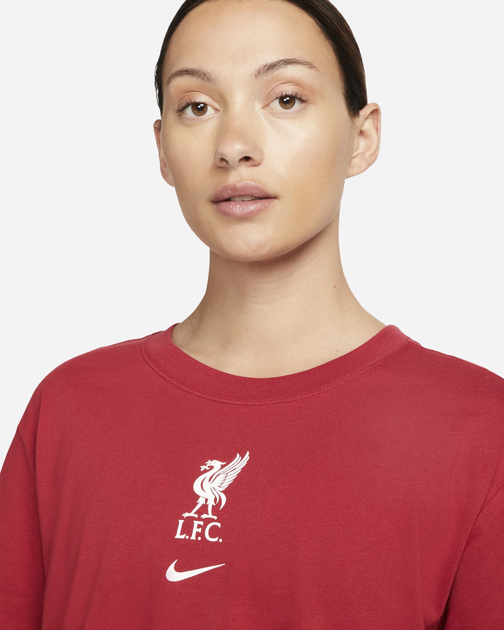Playera de fútbol Nike cropped para mujer Liverpool FC Crest. Nike.com