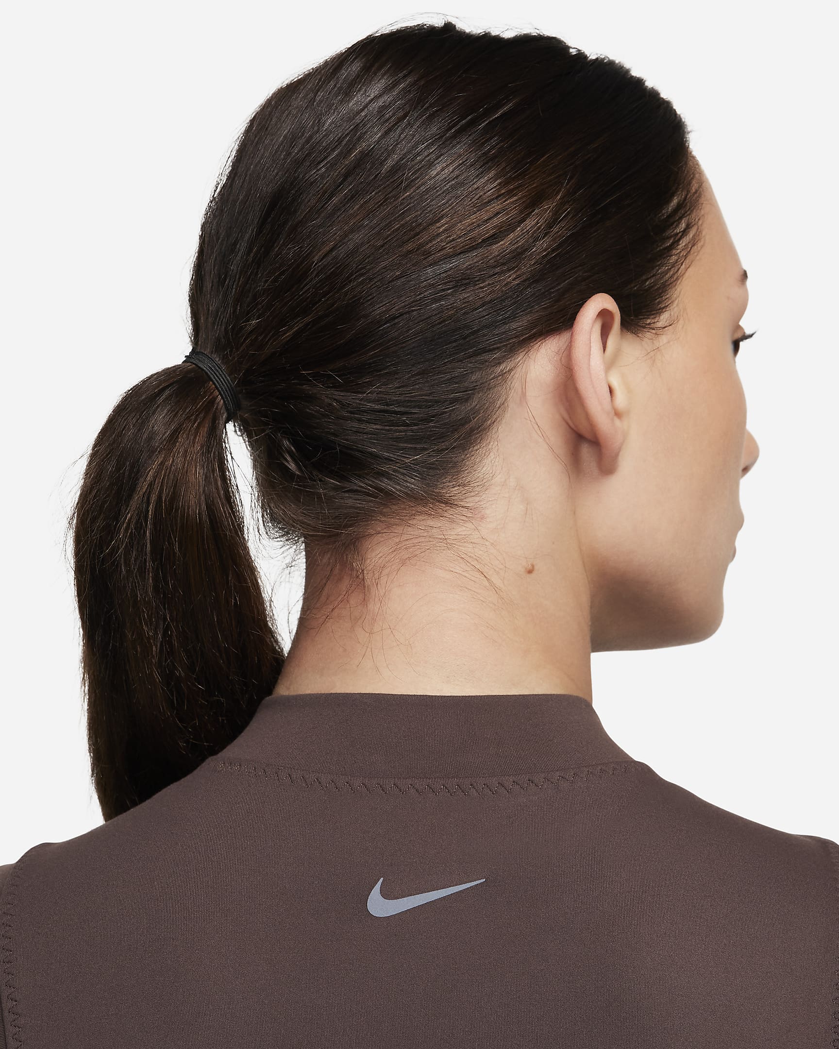 Nike One Fitted Womens Dri Fit Mock Neck Cropped Tank Top
