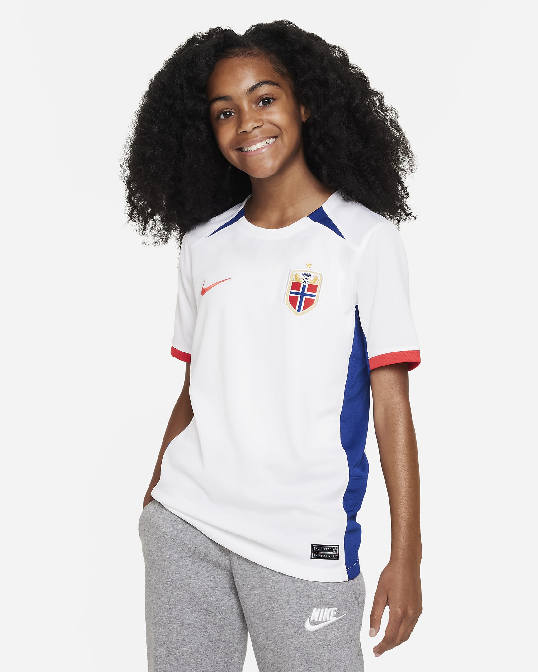 Norway 2023 Stadium Away Older Kids' Nike Dri-FIT Football Shirt. Nike SI
