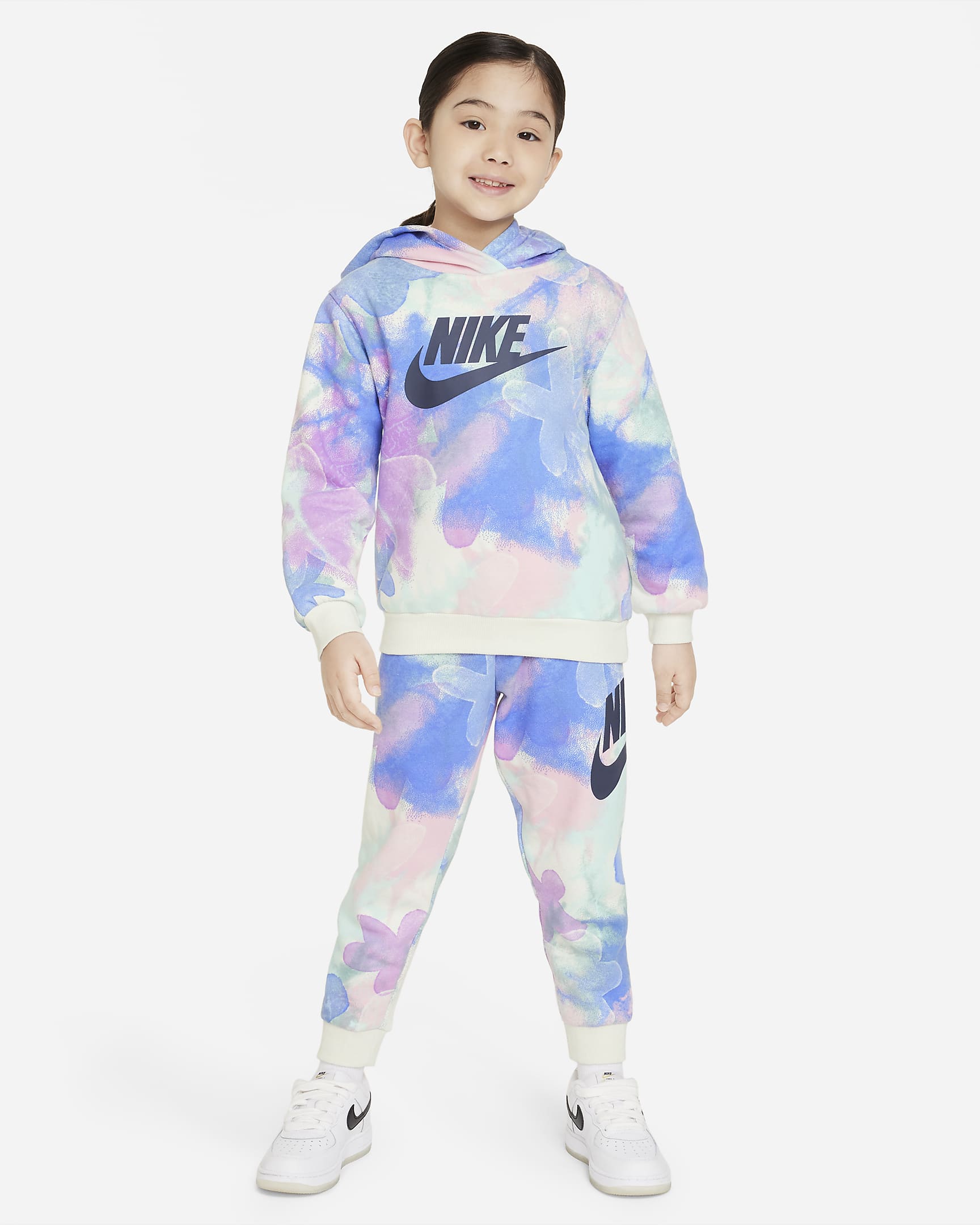 Dwuczęściowy zestaw z bluzą z kapturem dla małych dzieci Nike Sci-Dye Club Fleece Set. Nike PL