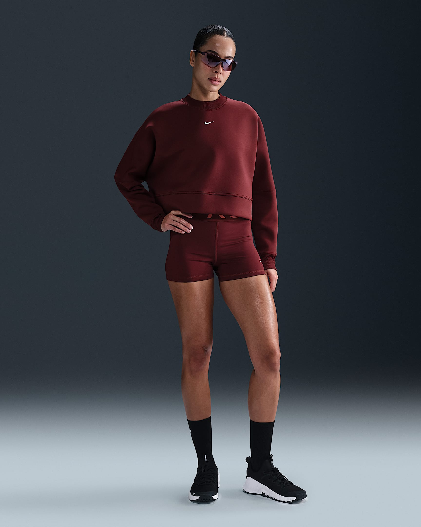 Nike Prima Women's Dri-FIT Oversized Crew-Neck Cropped Top. Nike BE