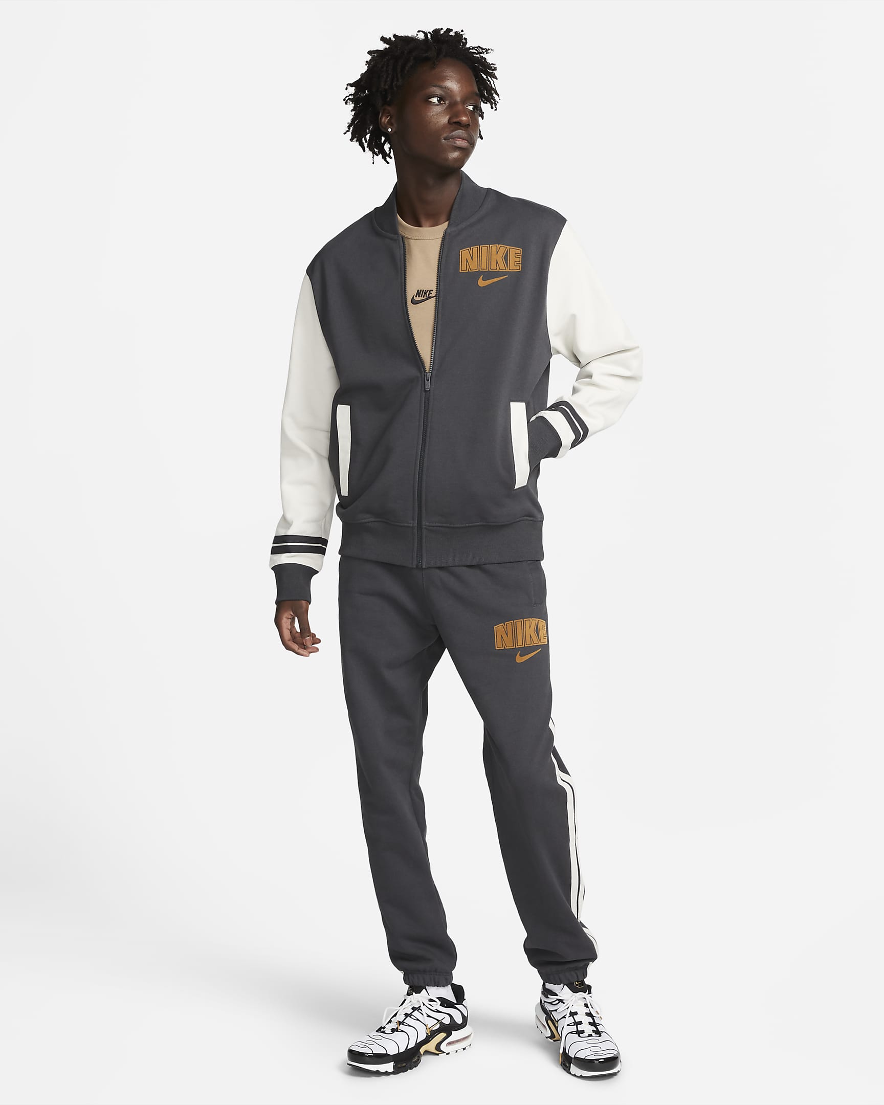 Nike Sportswear Men's Fleece Varsity Jacket. Nike AT