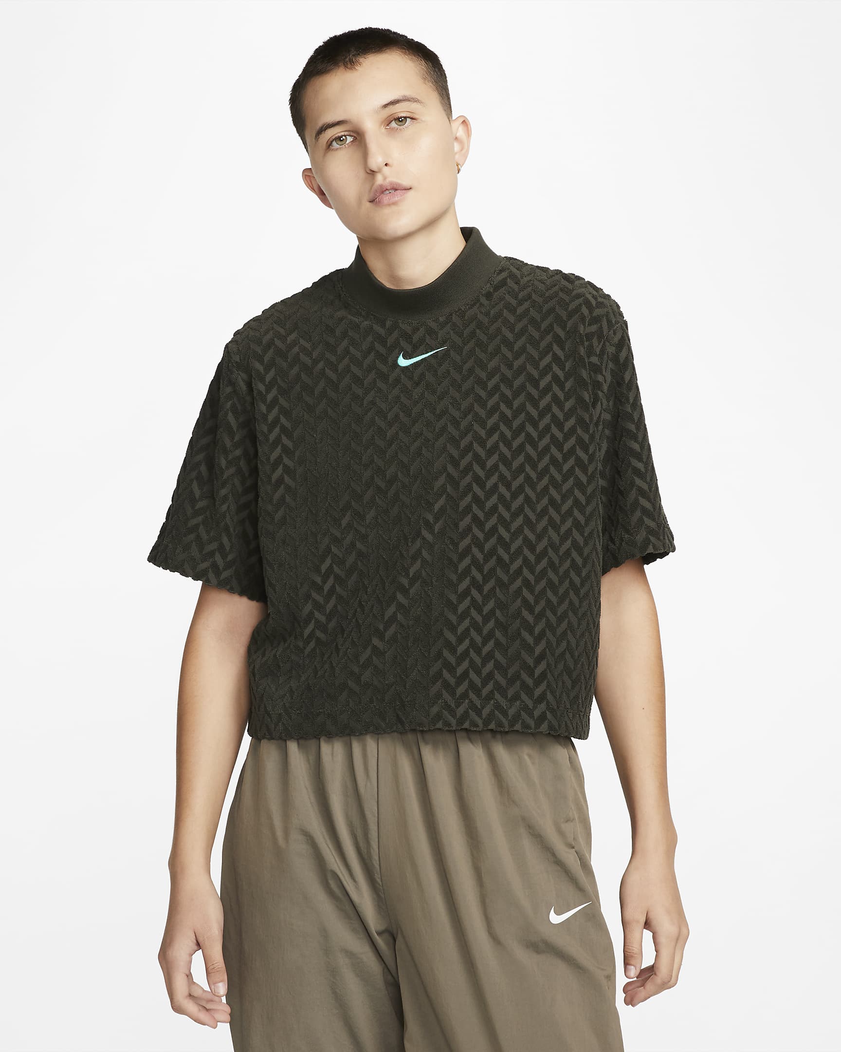 Nike Sportswear Everyday Modern Women's All-Over Jacquard Boxy Top. Nike IE