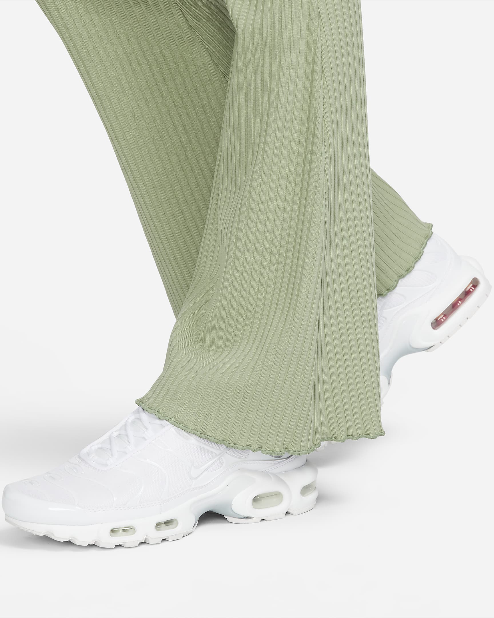 Nike Sportswear Women's High-Waisted Ribbed Jersey Flared Trousers. Nike NZ