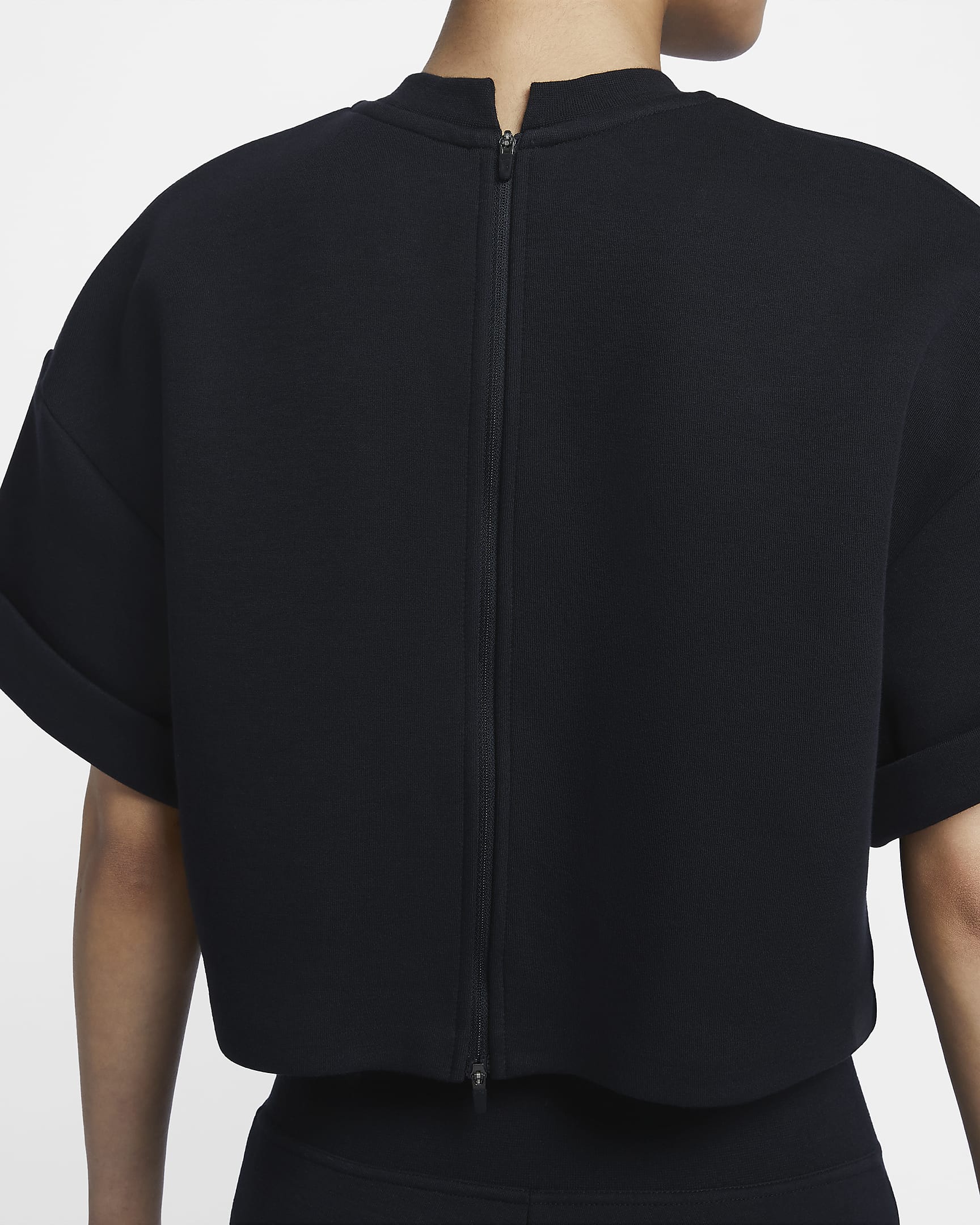 Nike Sportswear Tech Fleece Women's Oversized Short-Sleeve Cropped Top ...