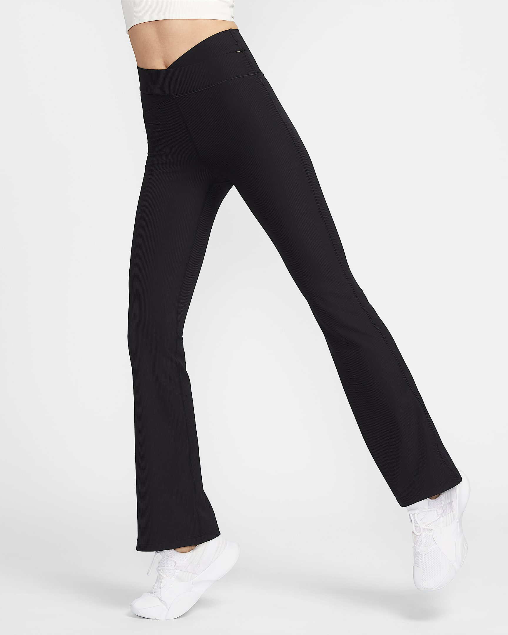 Nike Zenvy Rib Women's Gentle-Support High-Waisted Flared Leggings. Nike IN
