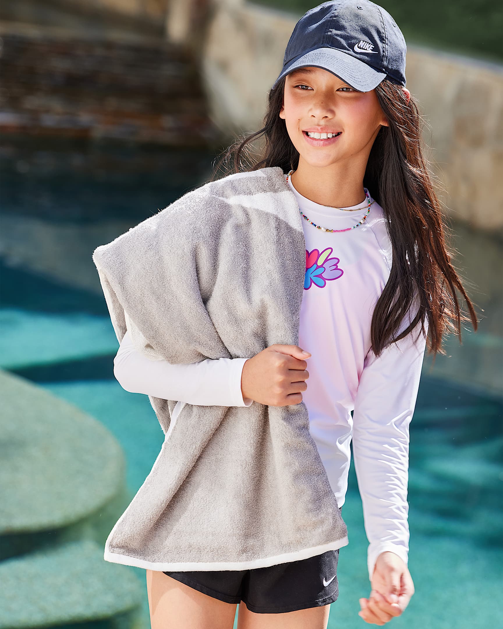 Nike Swim Big Kids' (Girls') Dri-FIT Long-Sleeve Hydroguard. Nike.com