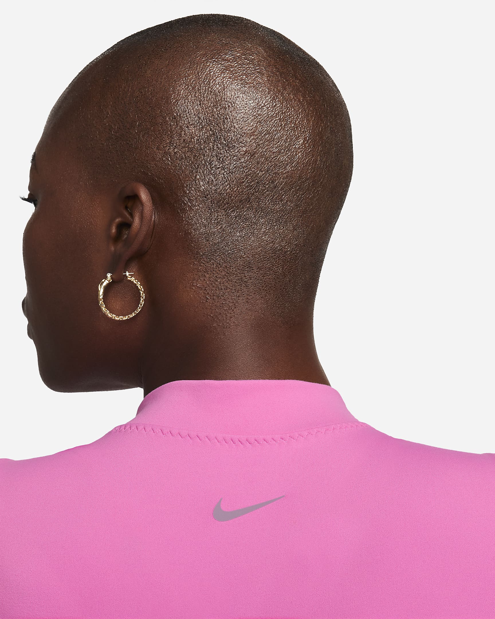 Nike One Fitted Womens Dri Fit Mock Neck Cropped Tank Top