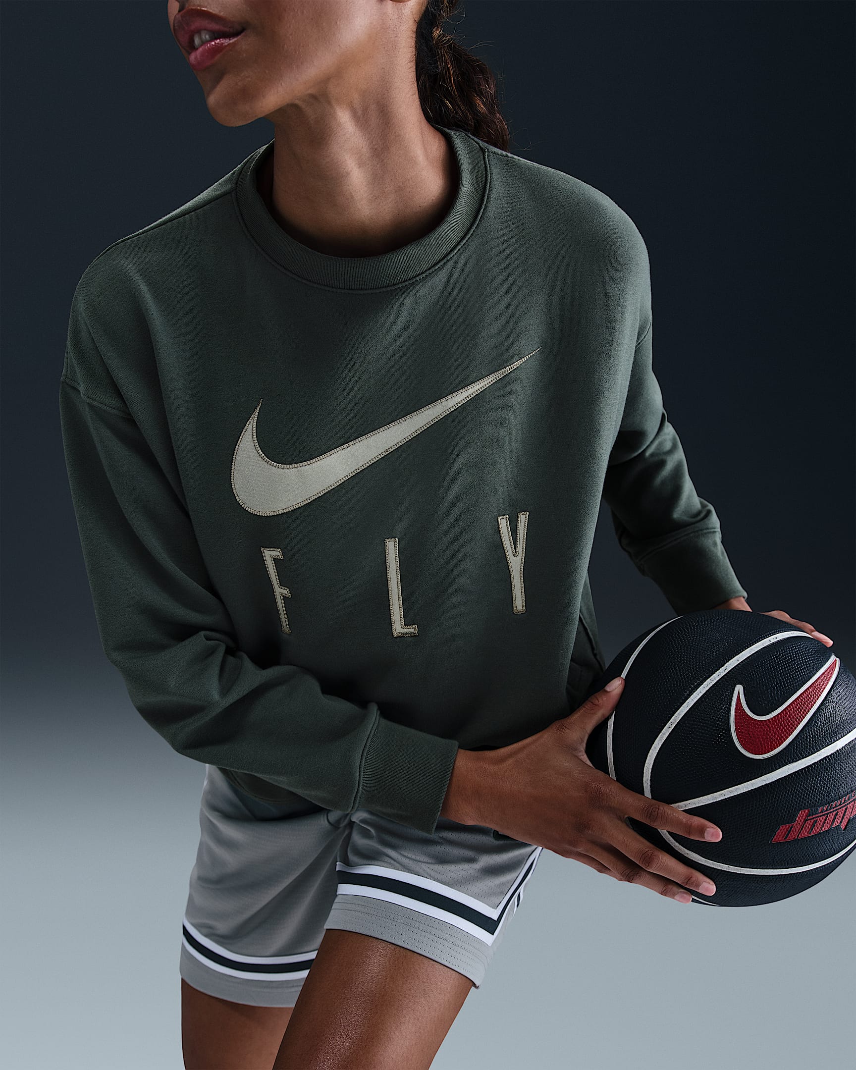 Nike Swoosh Fly Women's Dri-FIT French Terry Crew-Neck Basketball ...