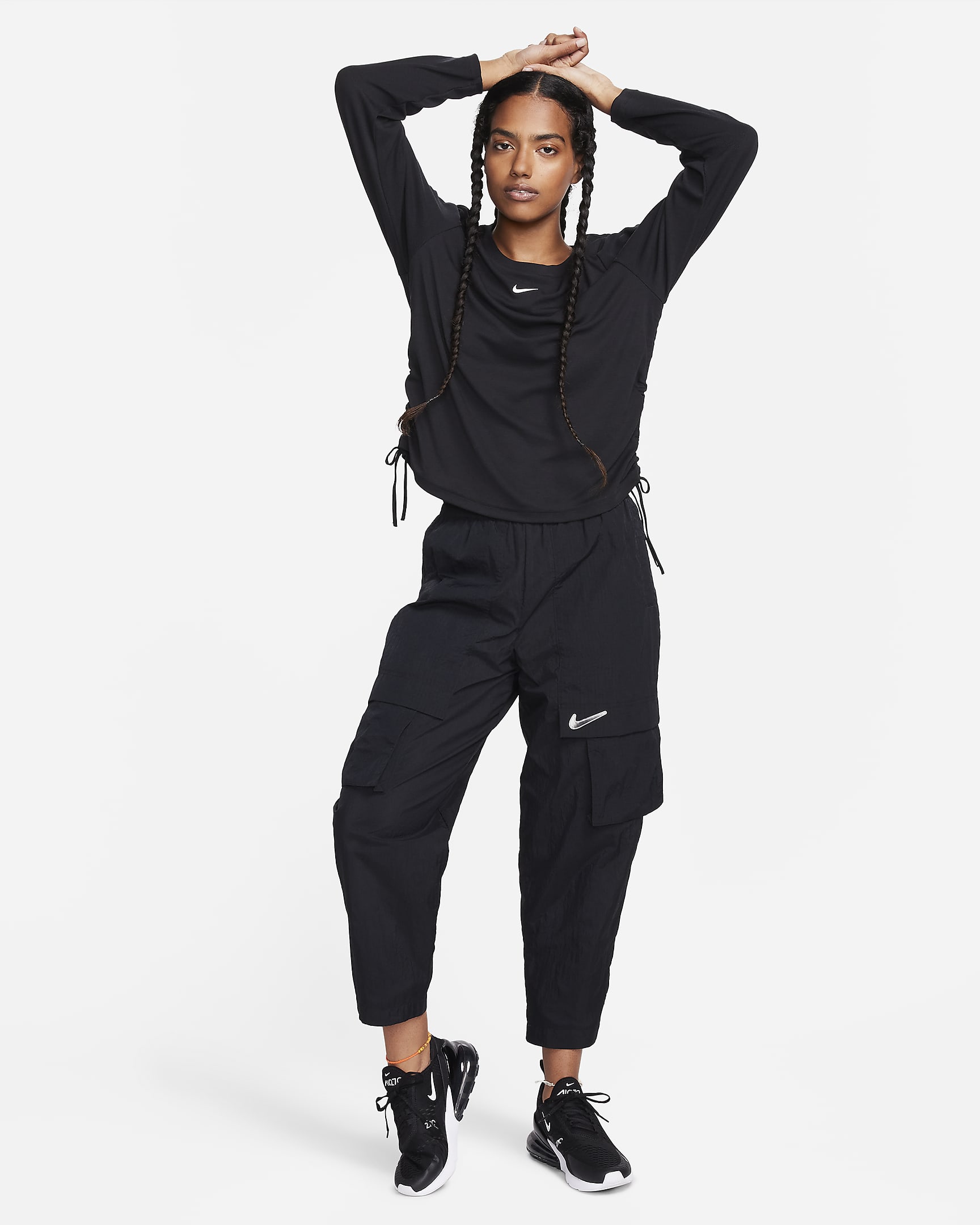 Nike Sportswear Essential Women's Ribbed Long-Sleeve Mod Crop Top (Plus ...
