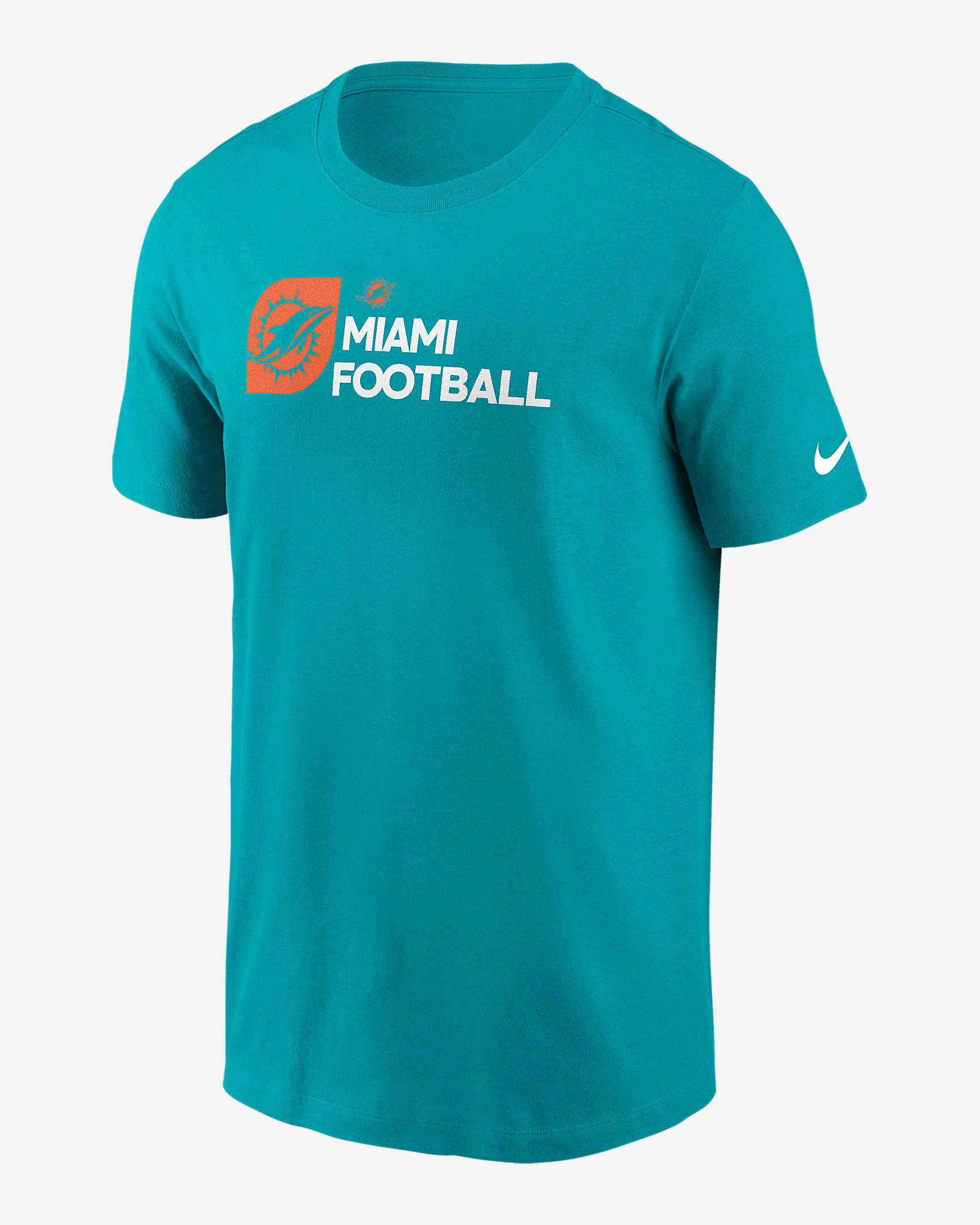 Miami Dolphins Team Outline Essential T-Shirt Men's Nike NFL T-Shirt ...
