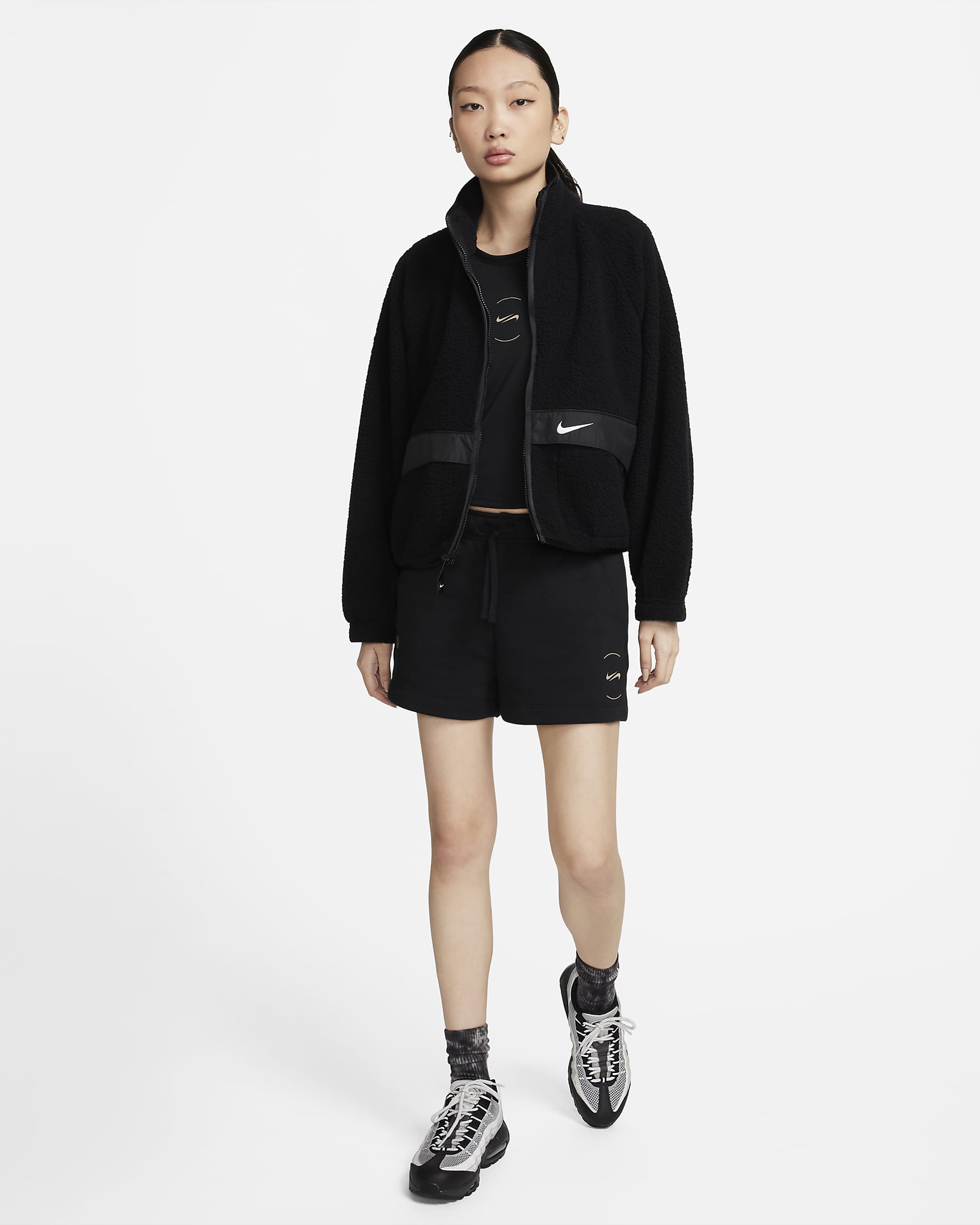Nike Sportswear Women's Fleece Mid-Rise Shorts. Nike IN