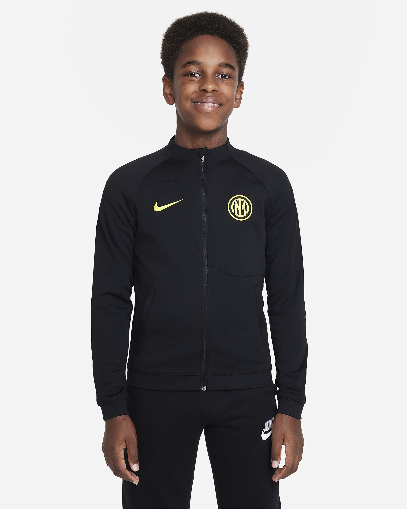 Inter Milan Academy Pro Older Kids' Full-Zip Knit Football Jacket. Nike CZ