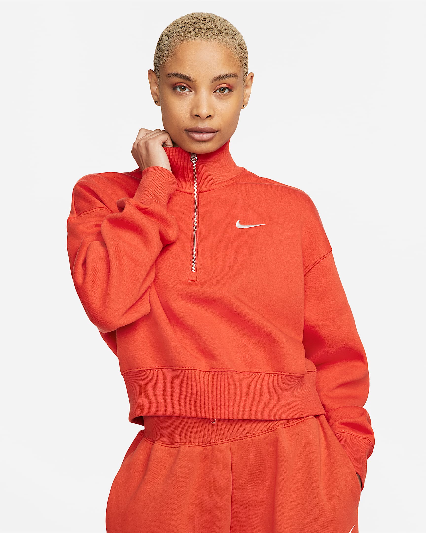 Nike Sportswear Phoenix Fleece Women's Oversized 1/2-Zip Crop ...