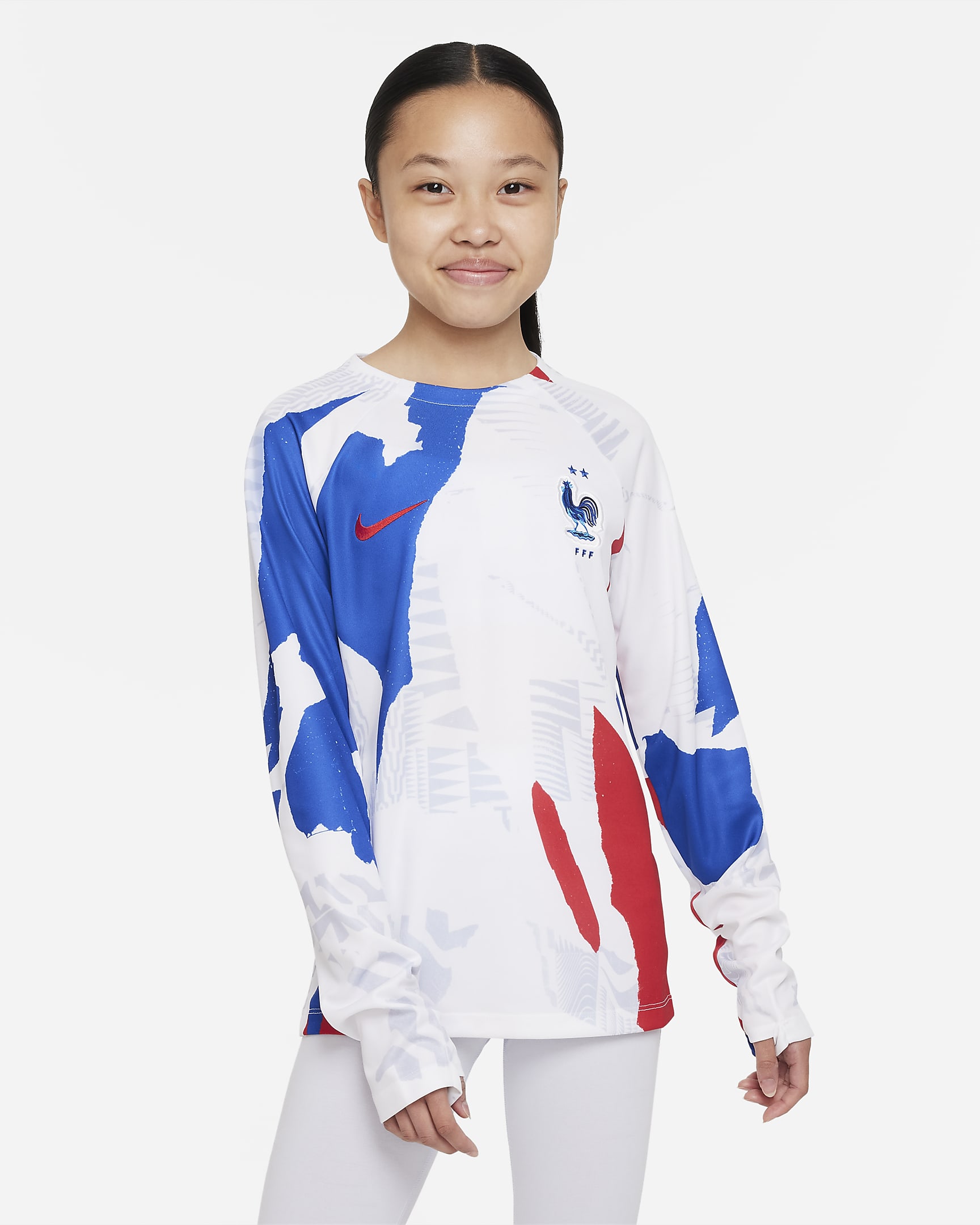 FFF Older Kids' Nike Dri-FIT Pre-Match Long-Sleeve Football Top. Nike GB