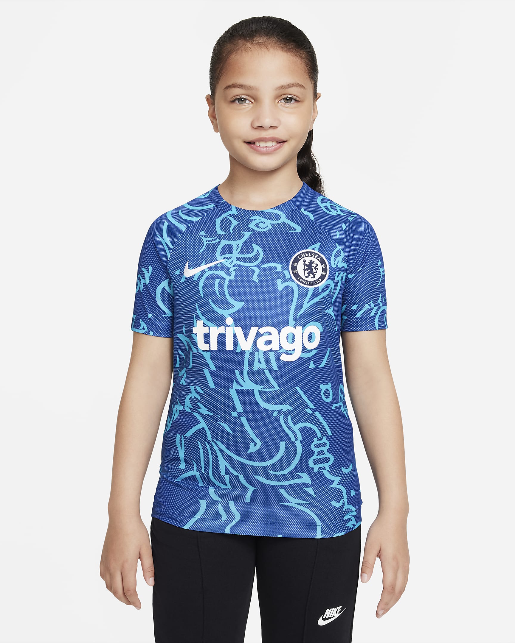 Chelsea F.C. Older Kids' Nike Dri-FIT Pre-Match Football Top. Nike SI