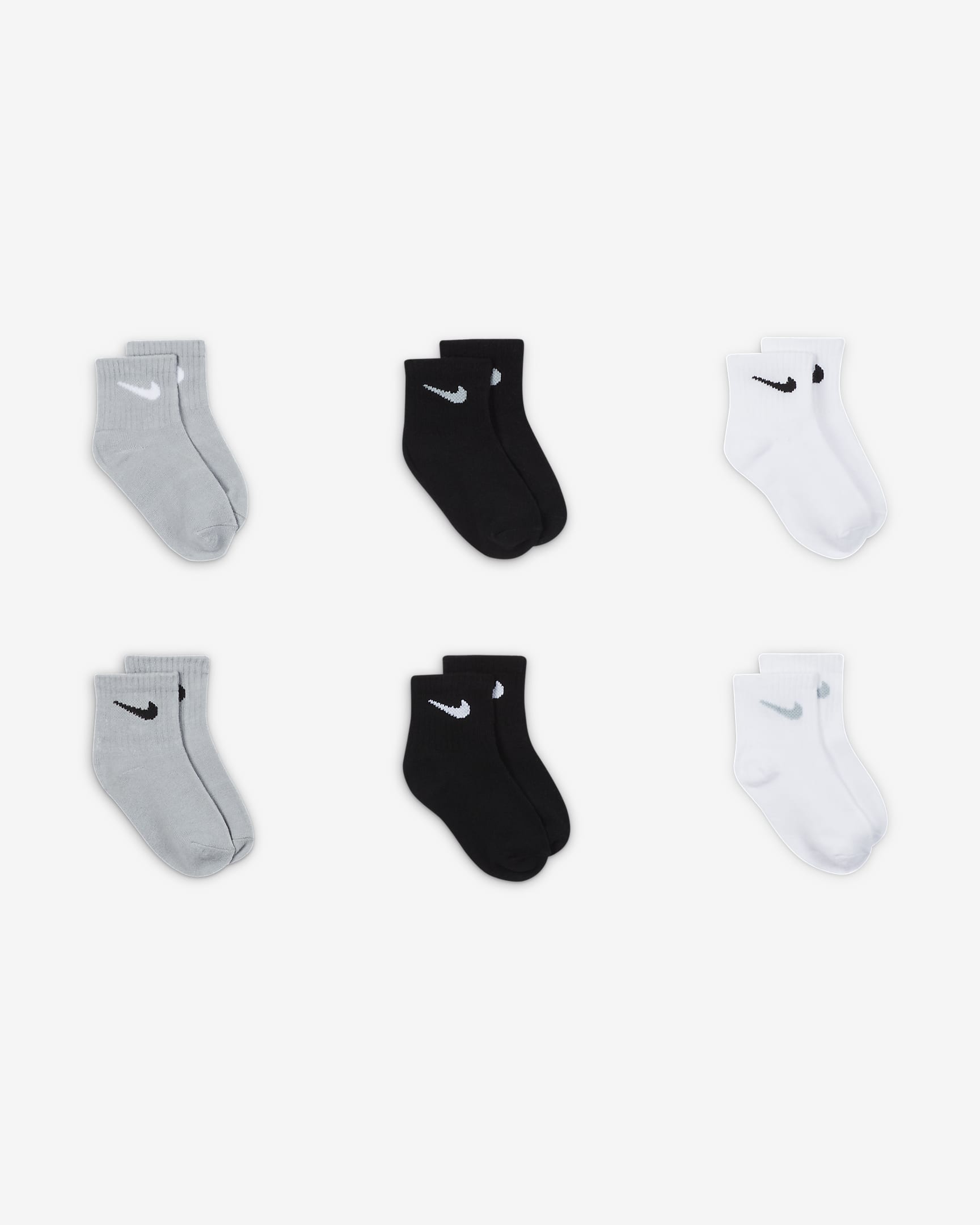 Nike Logo Ankle Socks Box Set (6 Pairs) Toddler Socks. Nike.com
