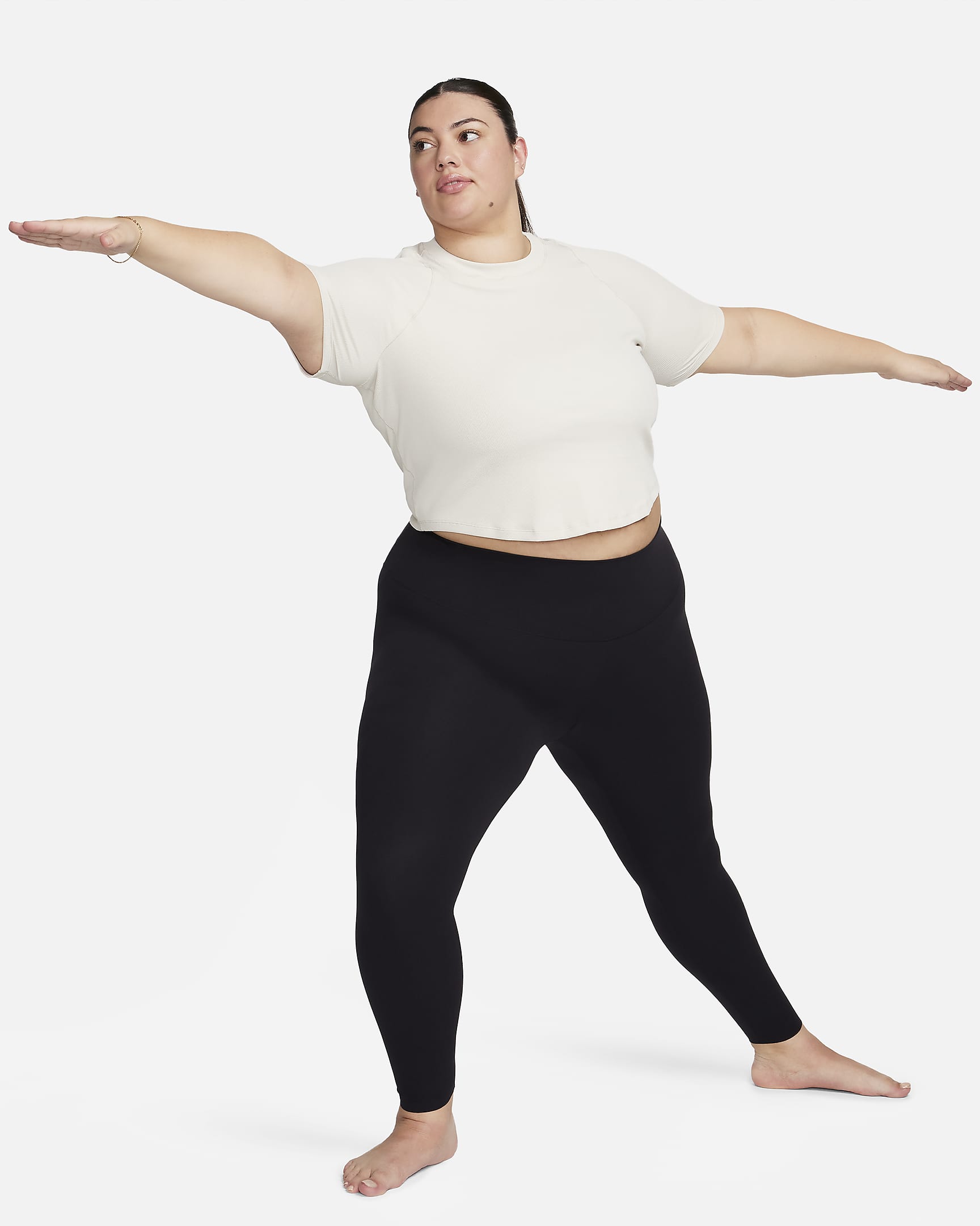 Nike Zenvy Rib Women's Dri-FIT Short-Sleeve Cropped Top (Plus Size ...