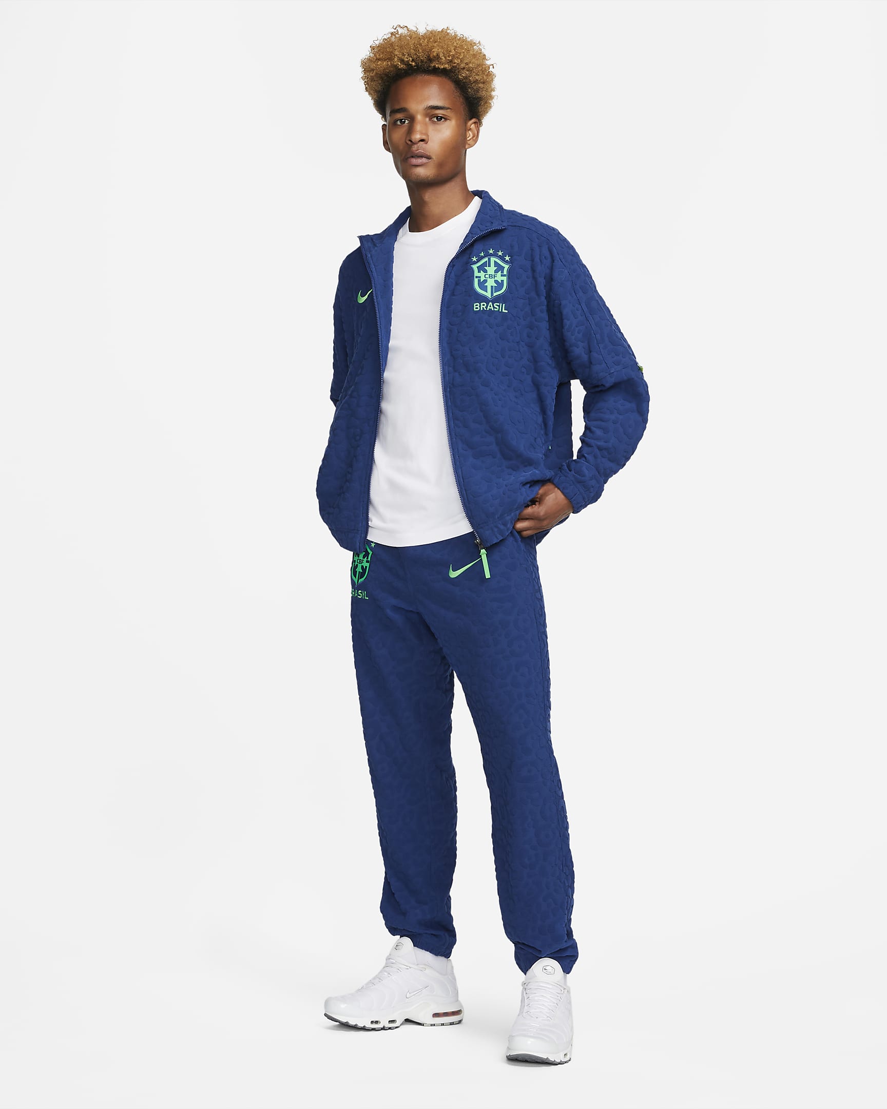 Brazil Men's French Terry Football Tracksuit Jacket. Nike NL