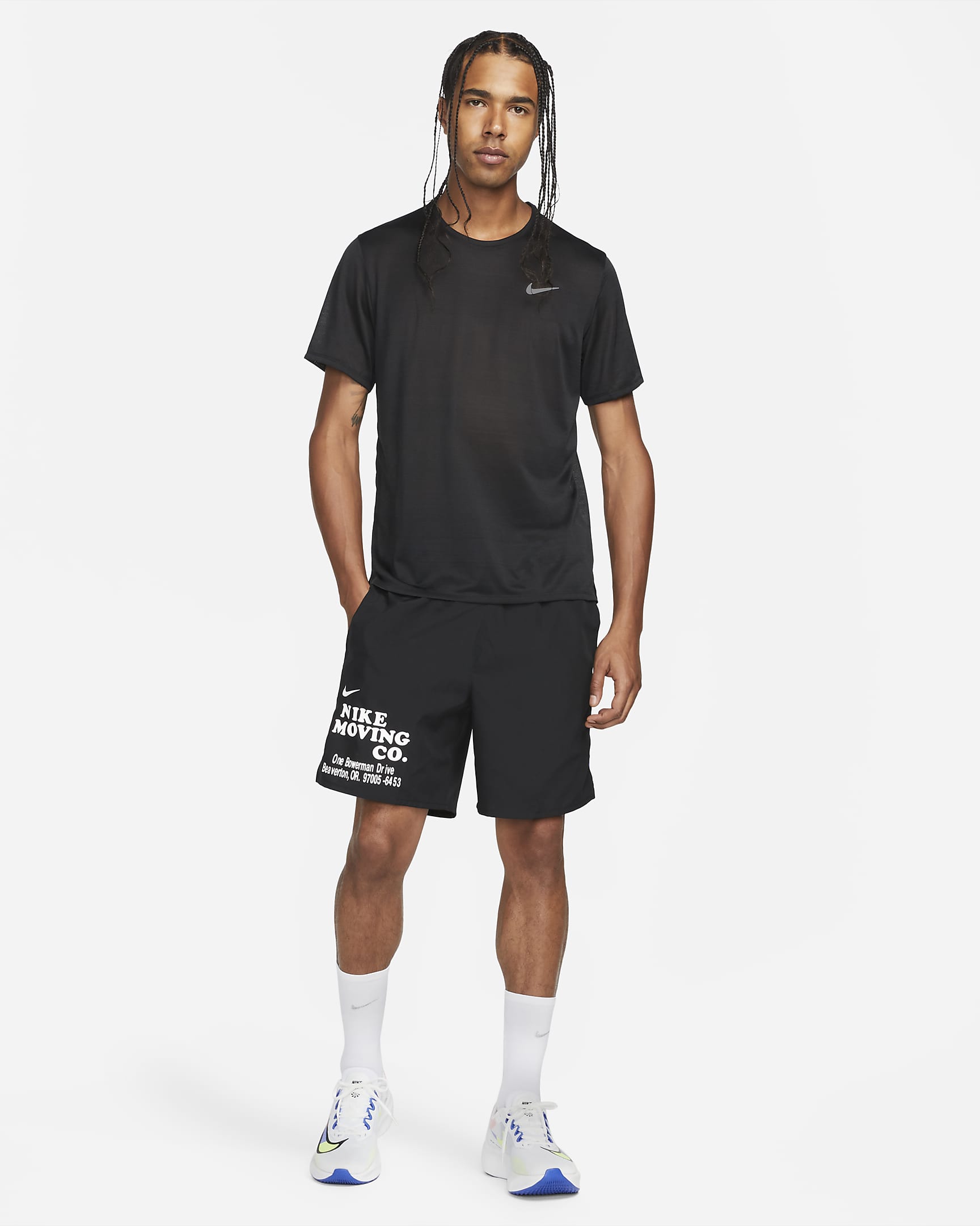 Nike Dri Fit Miler Mens Short Sleeve Running Top Nike Si